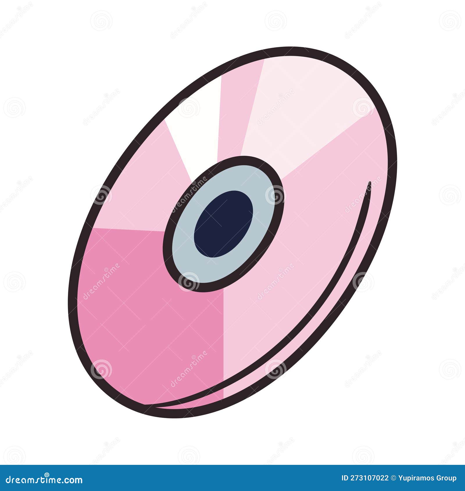 Flat pink disk stock vector. Illustration of equipment - 273107022