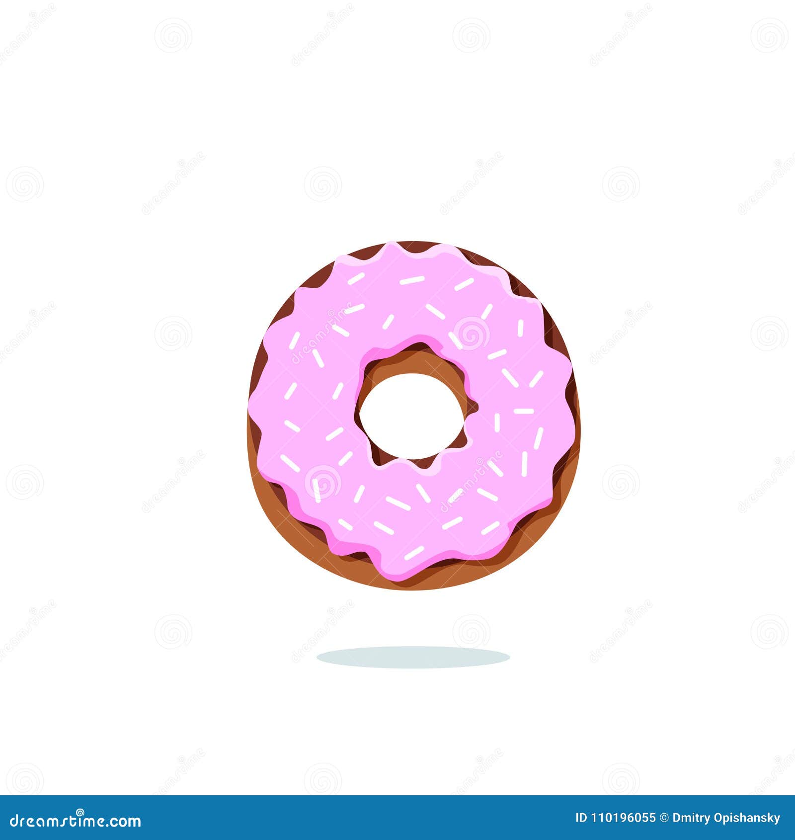Flat Pink Donut Vector Image Stock Vector - Illustration of white ...