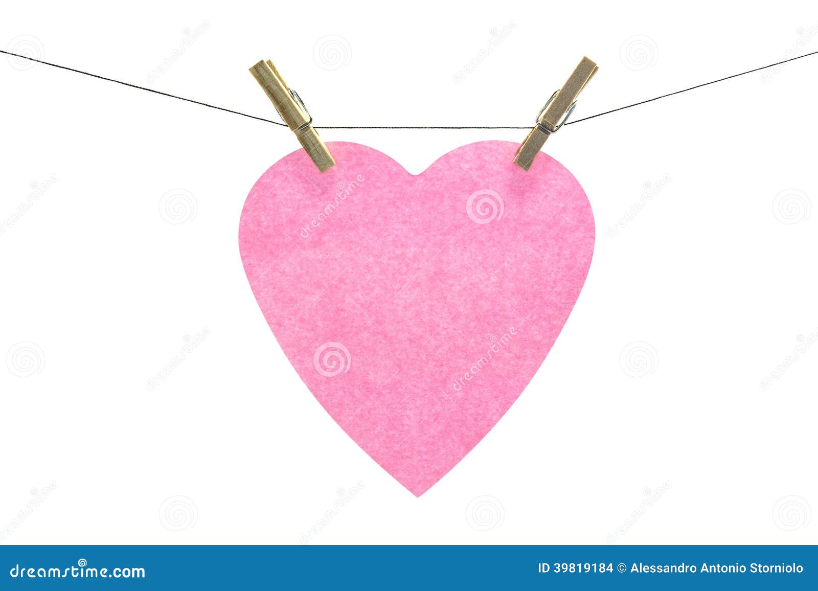 Flat Pink Heart Sticky Note Hanged Stock Photo - Image of mail ...