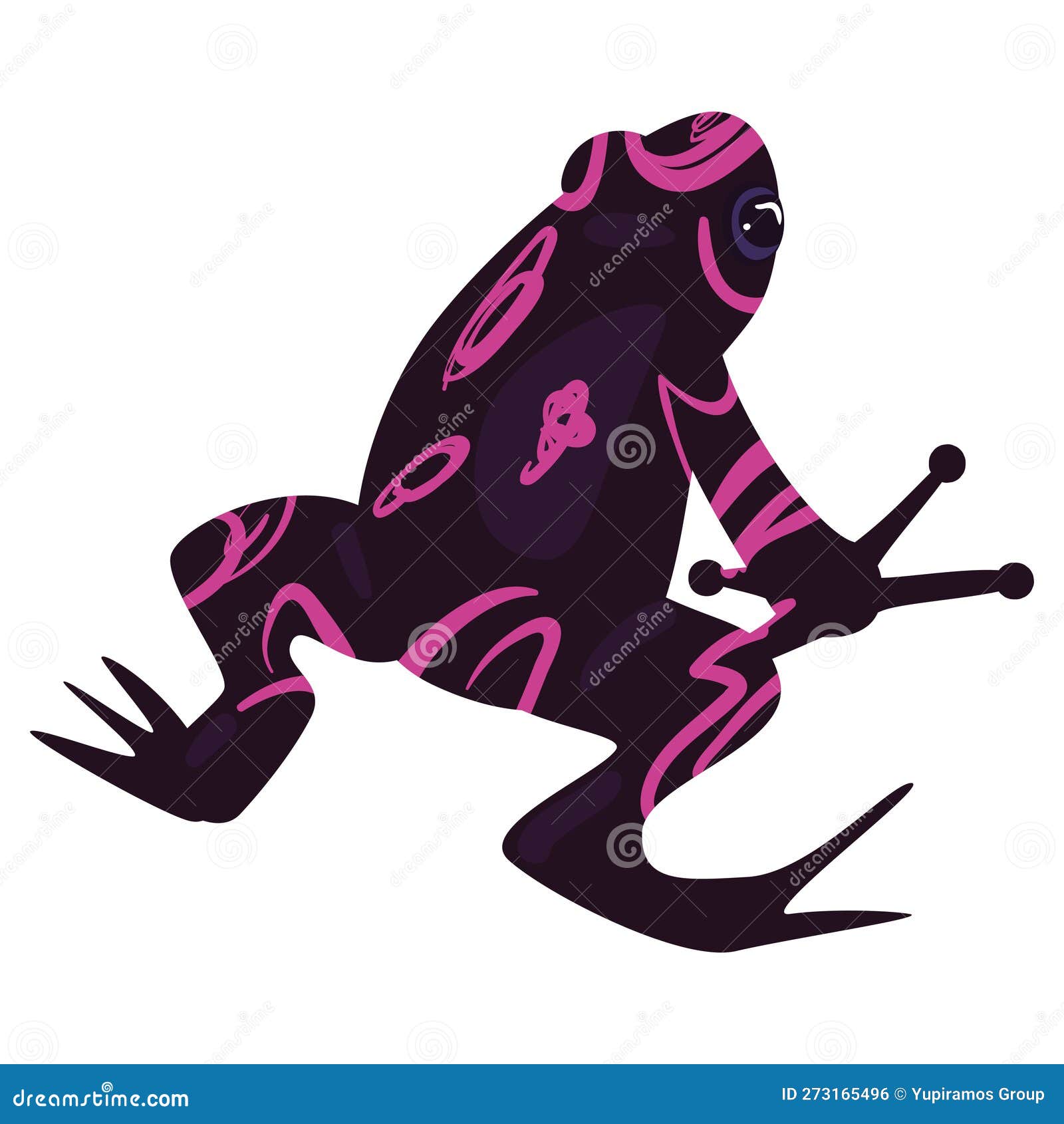 Flat pink toad stock vector. Illustration of isolated - 273165496