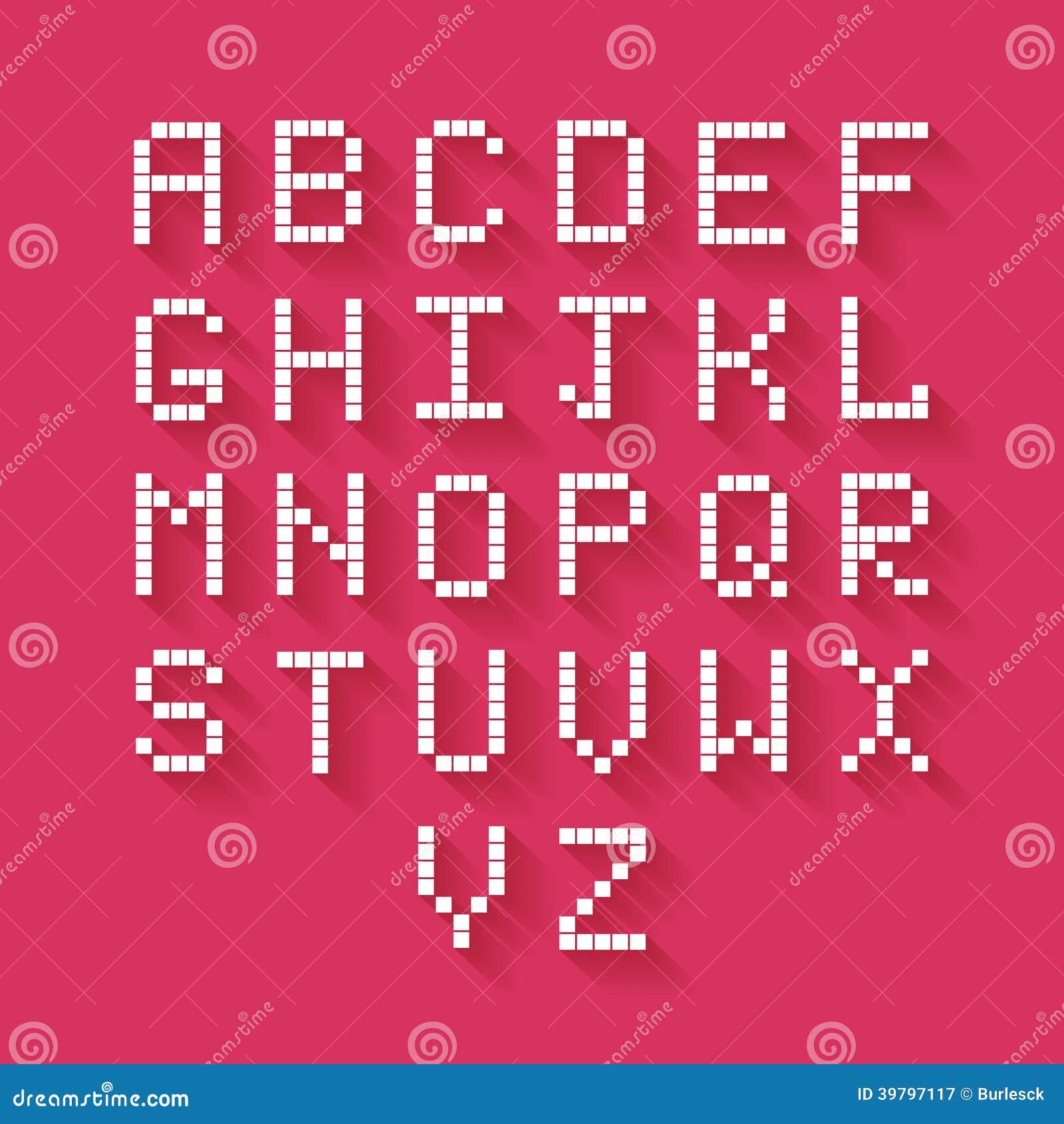 3D Pixel Alphabet Font. Digital Narrow Letters, Numbers And ...