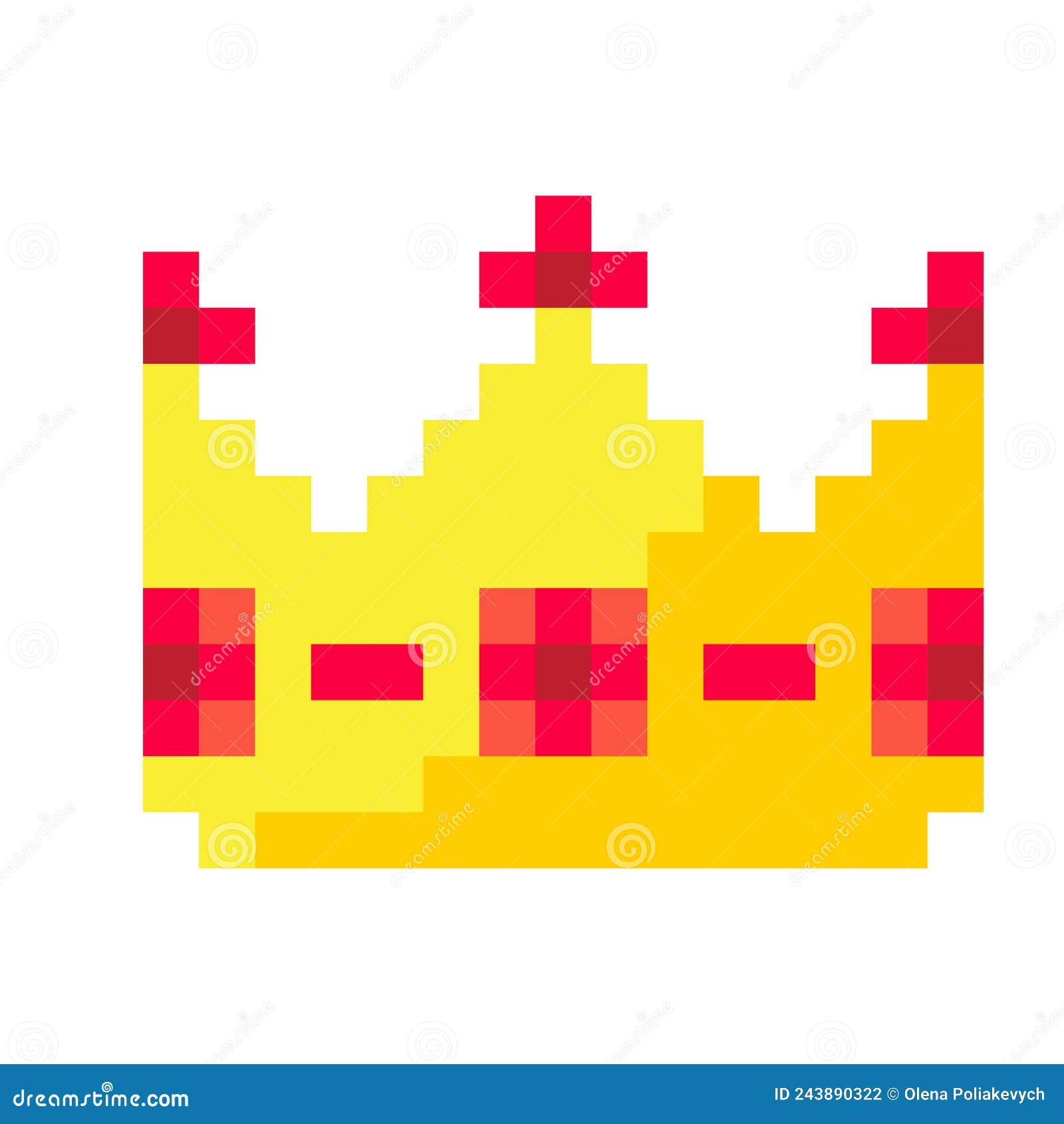 Flat Pixel Crown for Decoration Design. Pixel Art. Luxury Illustration ...