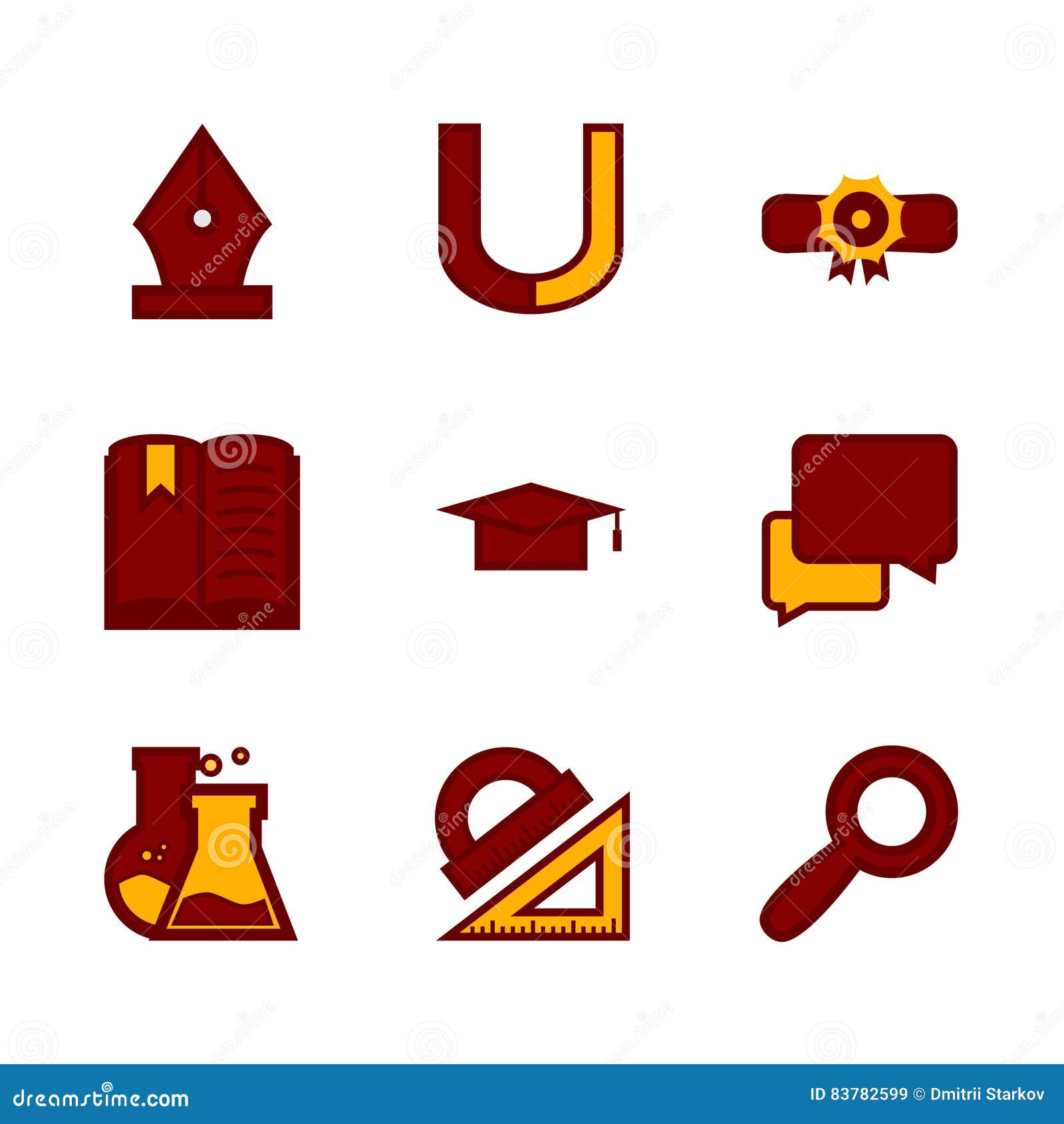 Flat and Pixel Icon Set for Education Stock Vector - Illustration of ...