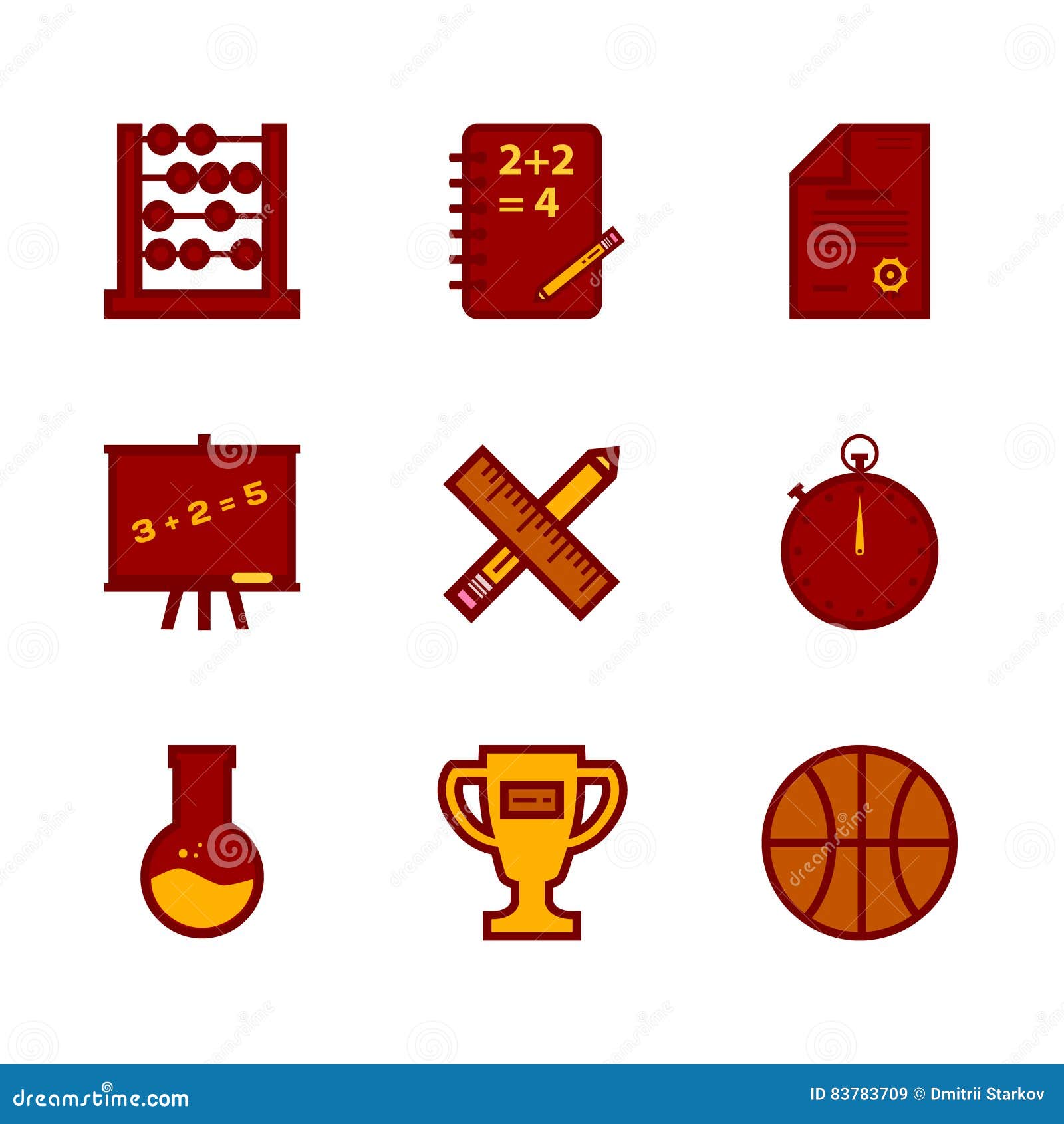 Flat and Pixel Icon Set for Education Stock Vector - Illustration of ...