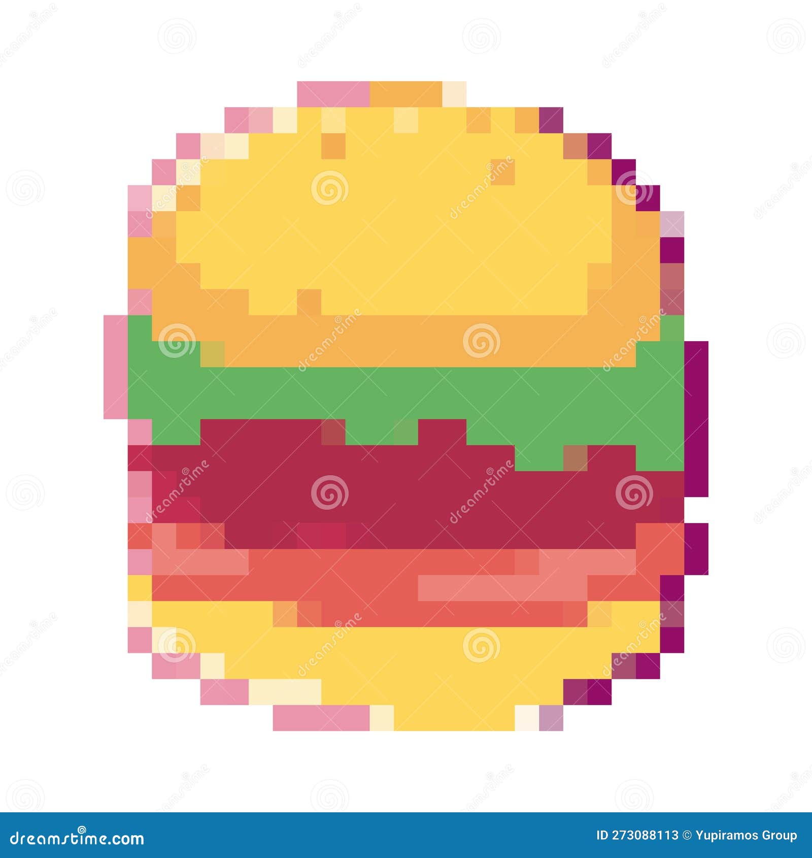 Flat pixelated burger stock vector. Illustration of vegetable - 273088113