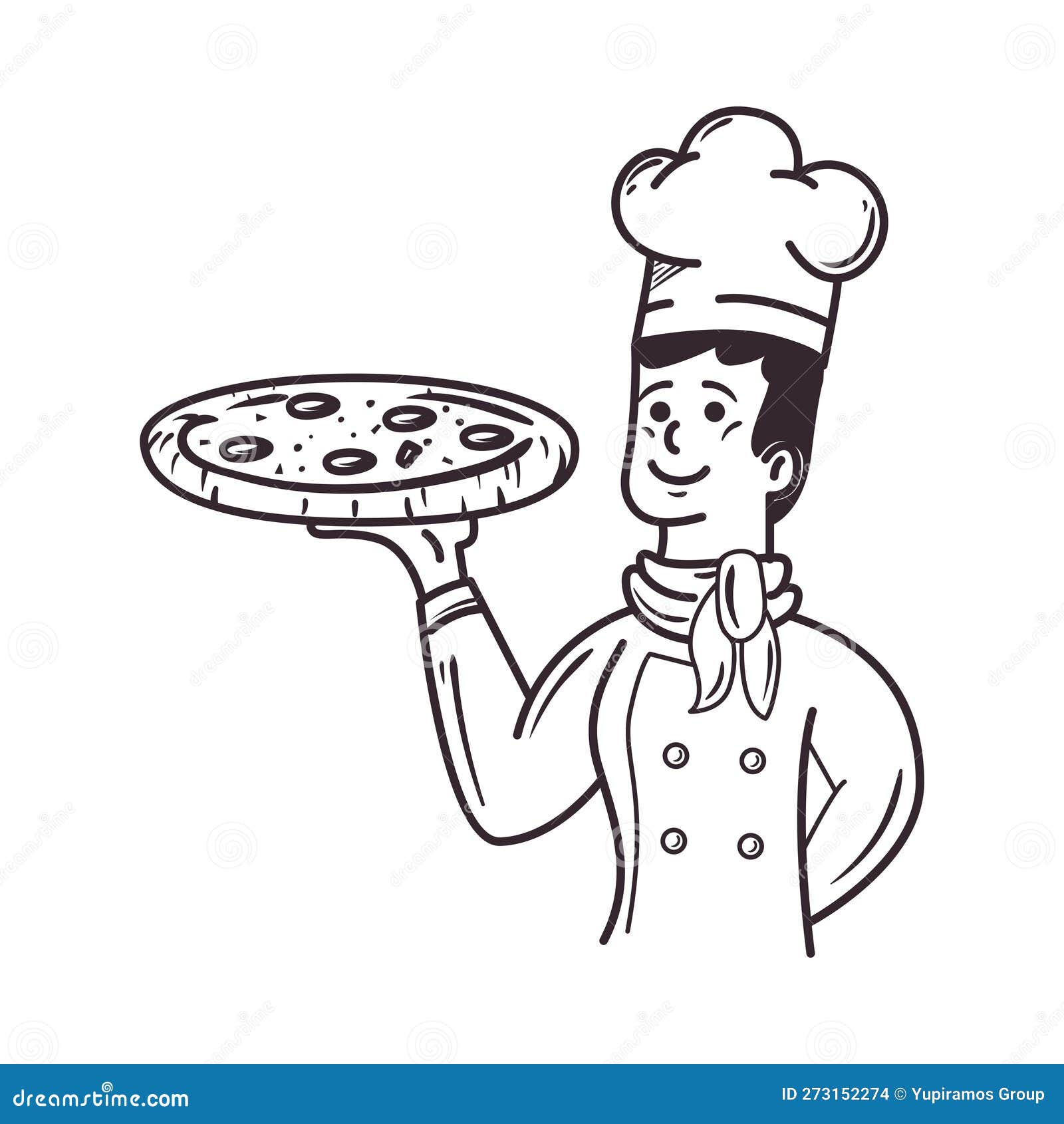 Flat pizza man stock vector. Illustration of flat, vector - 273152274