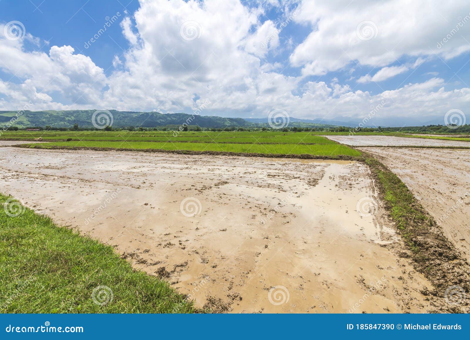 Flat Plains Of New Mexico With Distant Flat-top Mesa Landform In ...