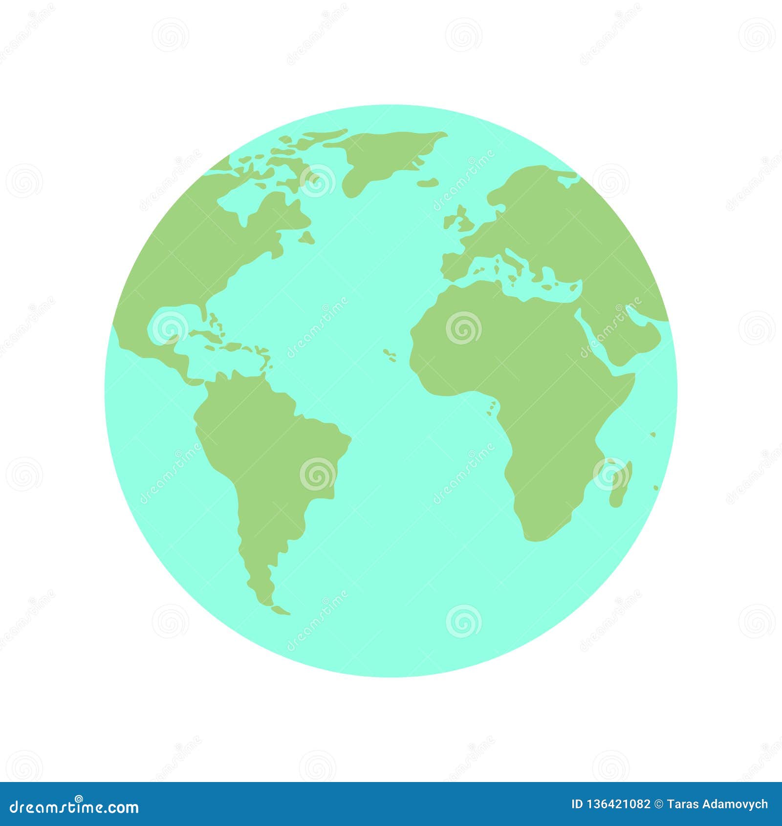 Flat Planet Earth Globe Icon, Vector Stock Vector - Illustration of ...