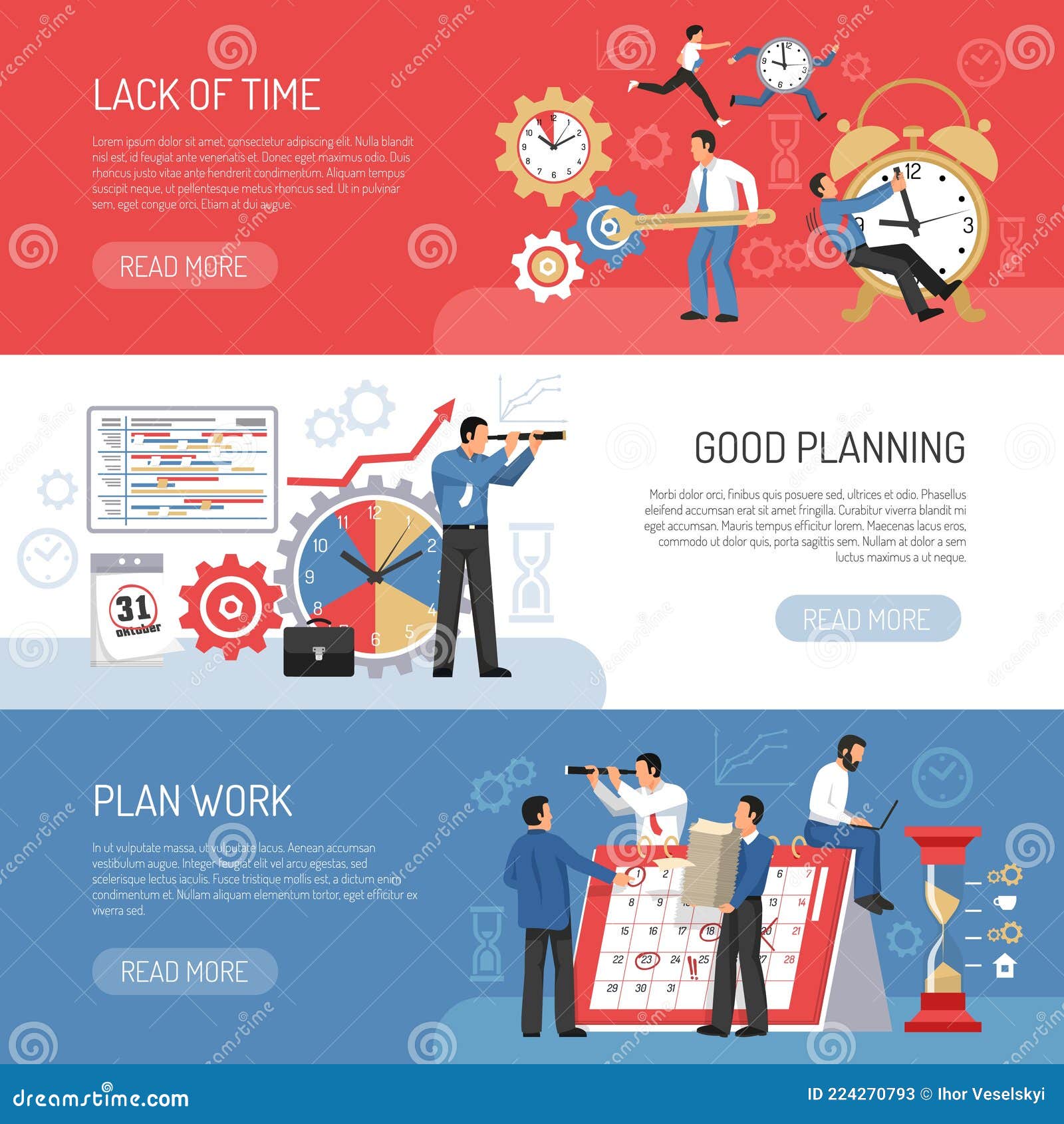 Flat Planning Banners stock vector. Illustration of layout - 224270793