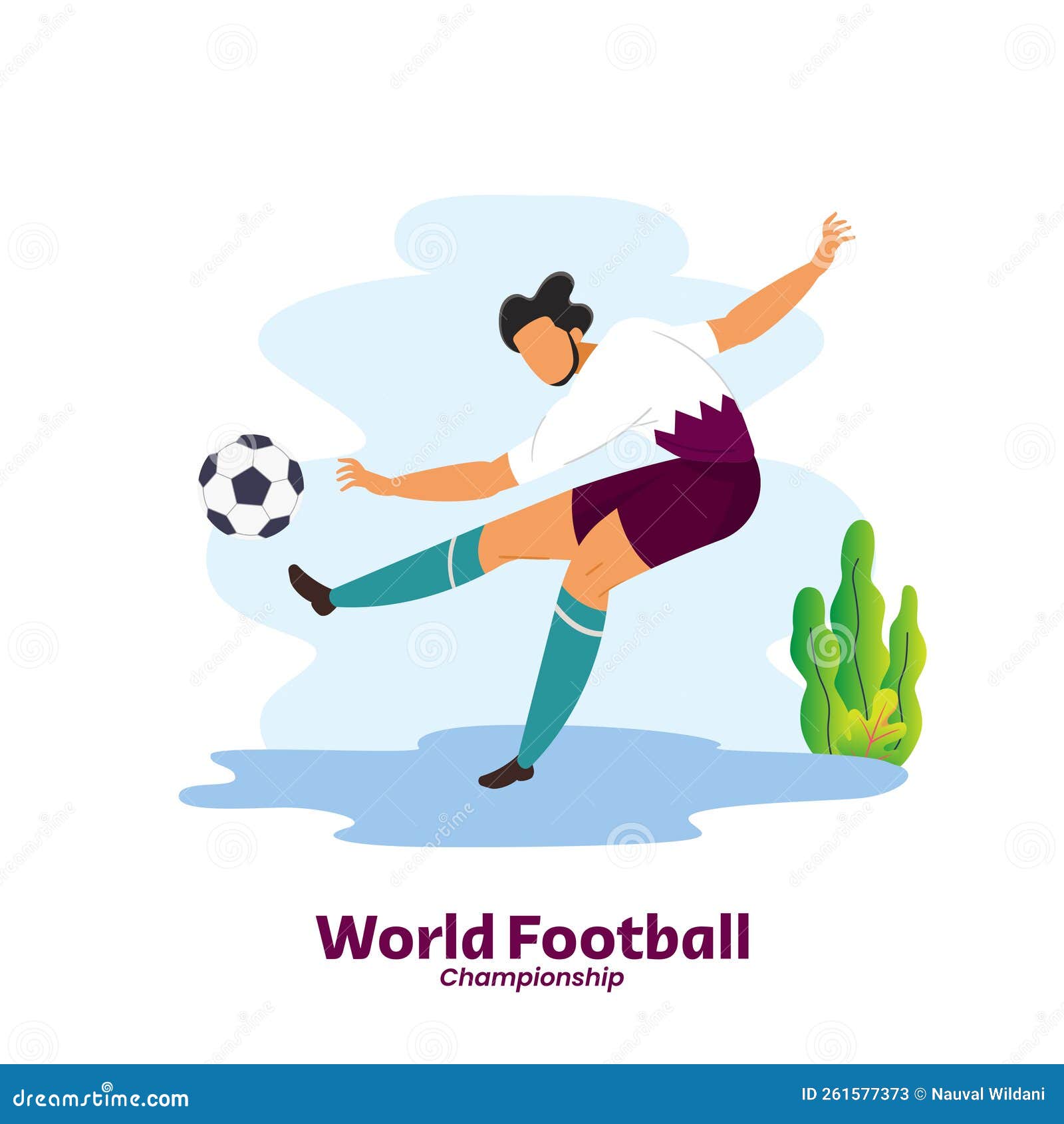 Flat Player Football Action Design Template Stock Vector - Illustration ...