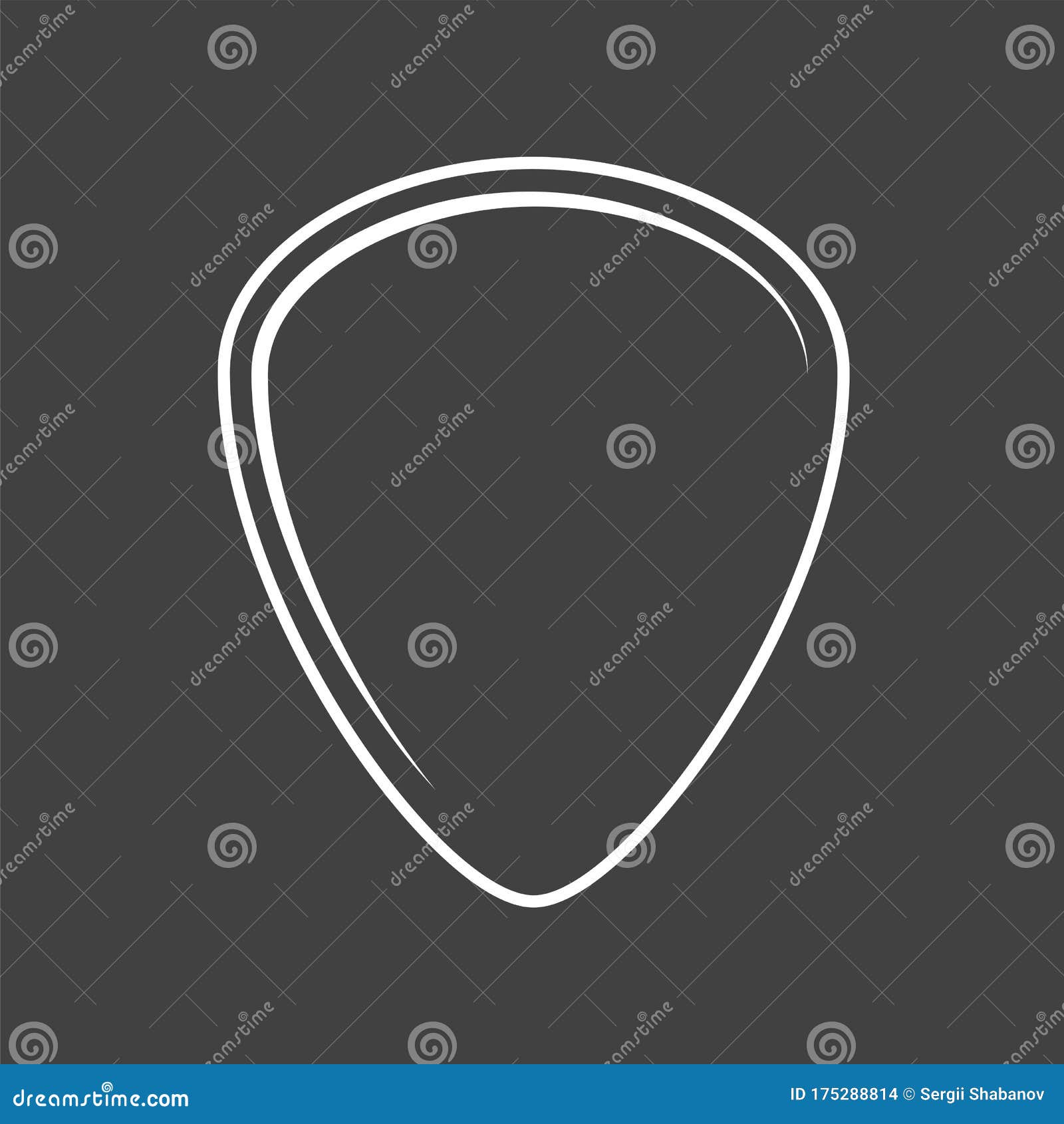 Flat Plectrum Isolated on a Black Background Stock Vector ...