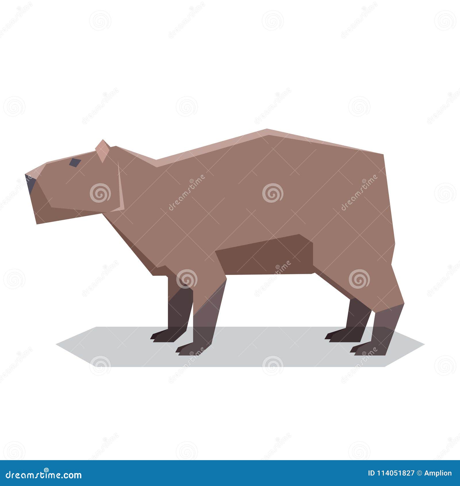 Flat polygonal Capybara stock vector. Illustration of comic - 114051827