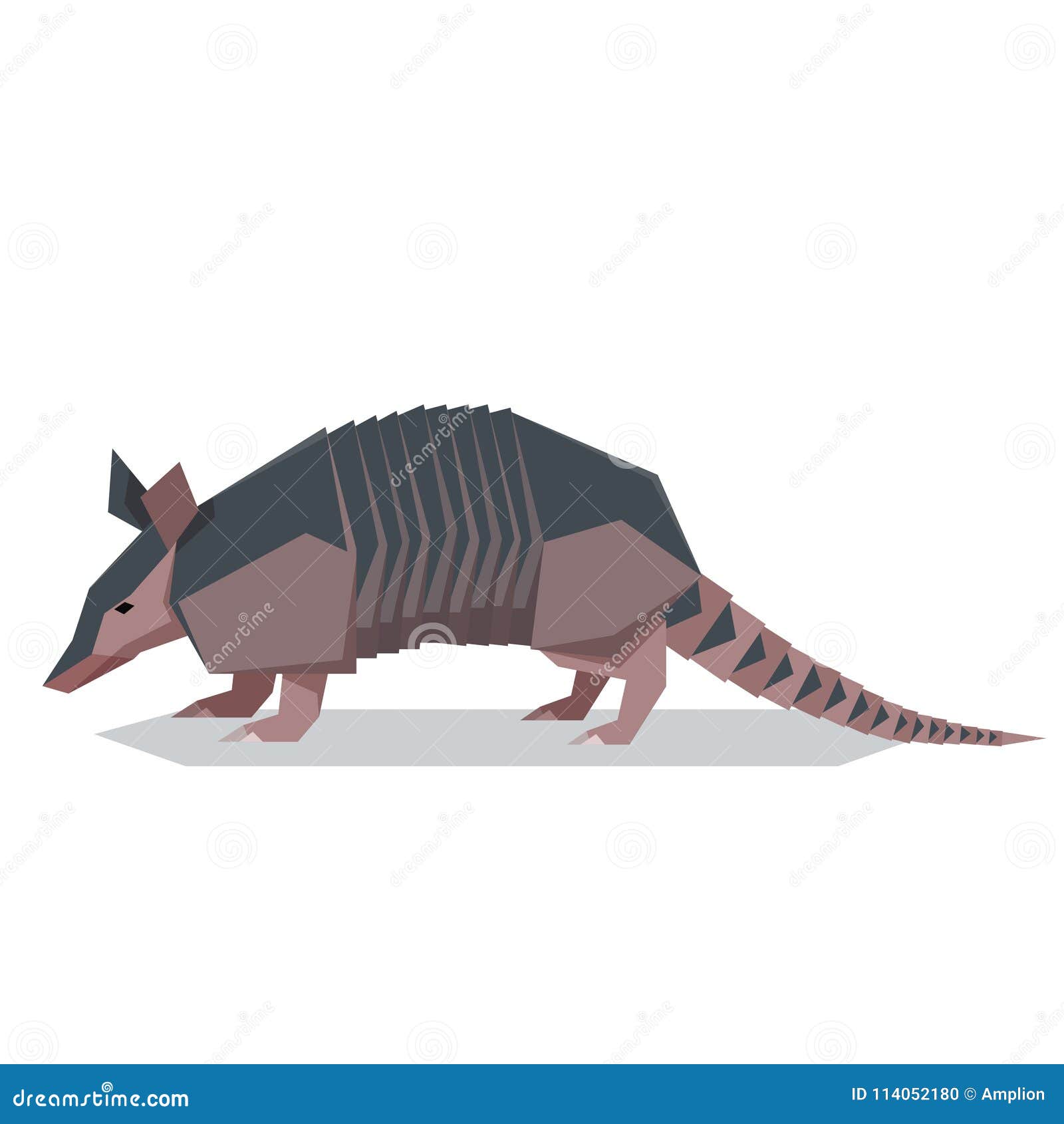 Nine-banded Armadillo Dasypus Novemcinctus Showing The Tongue Cartoon ...