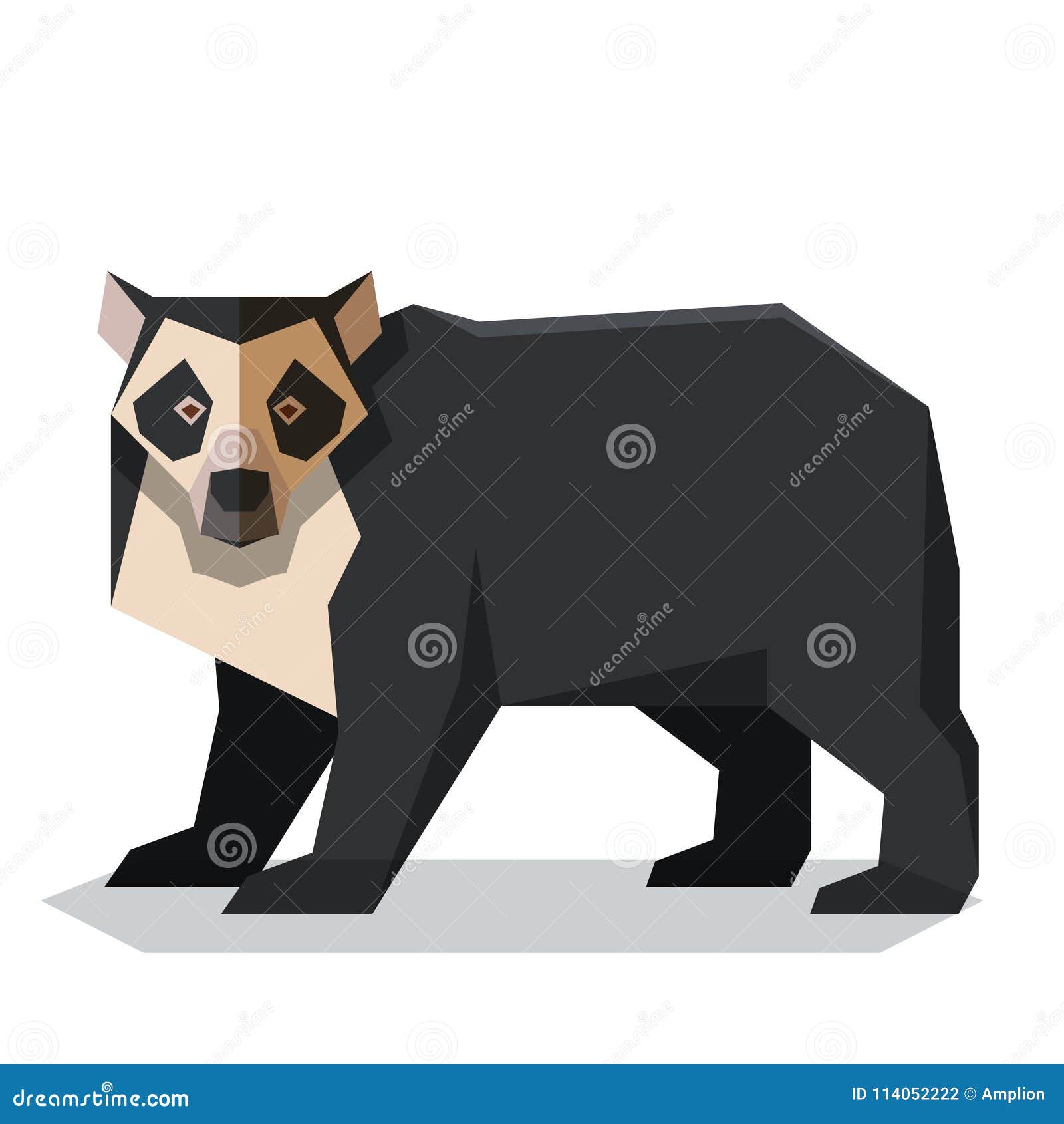 Spectacled Bear Hand Drawing. Vintage Engraving Style. Vector ...