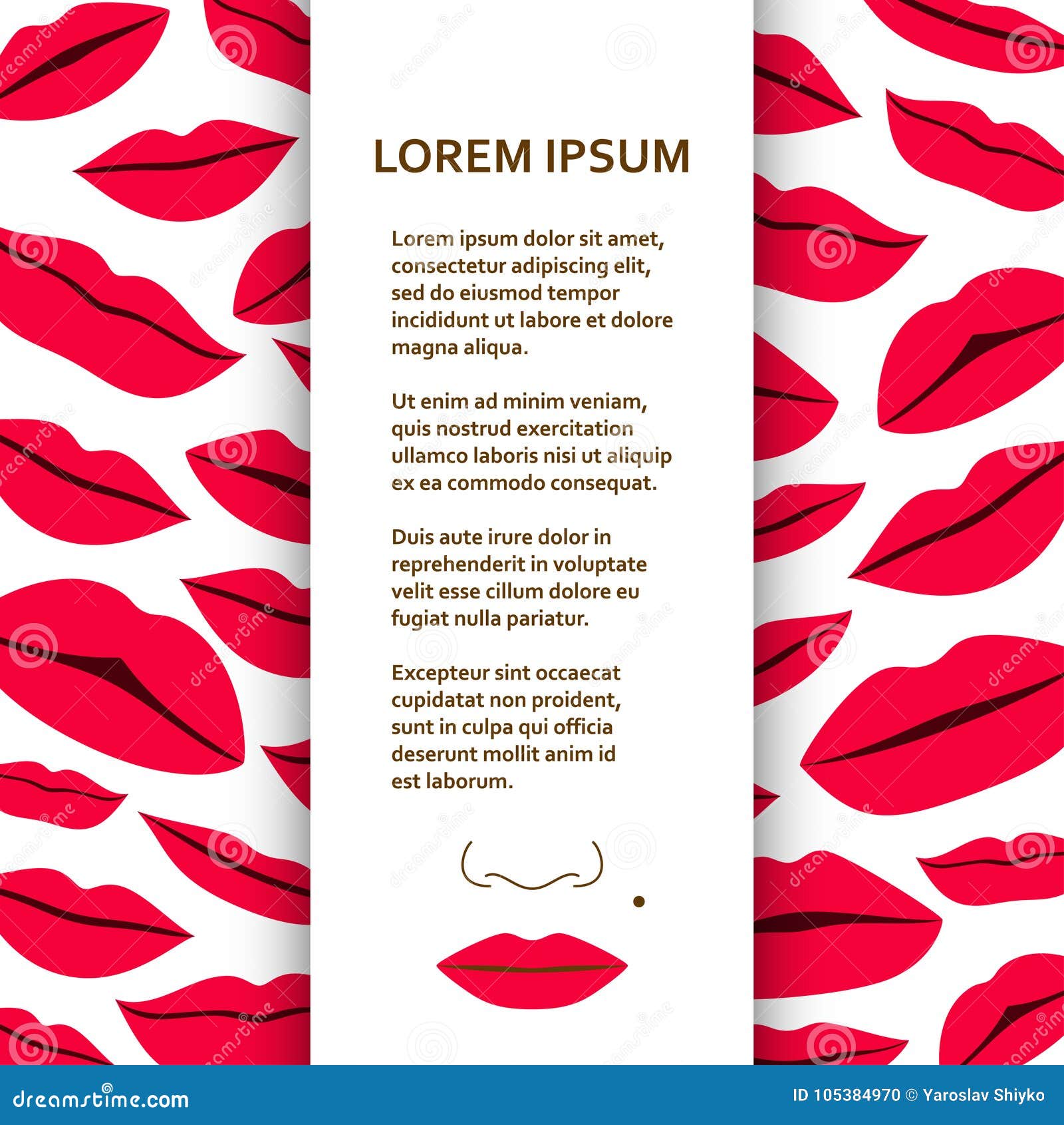 Flat Poster or Banner Template with Lips Stock Vector - Illustration of ...