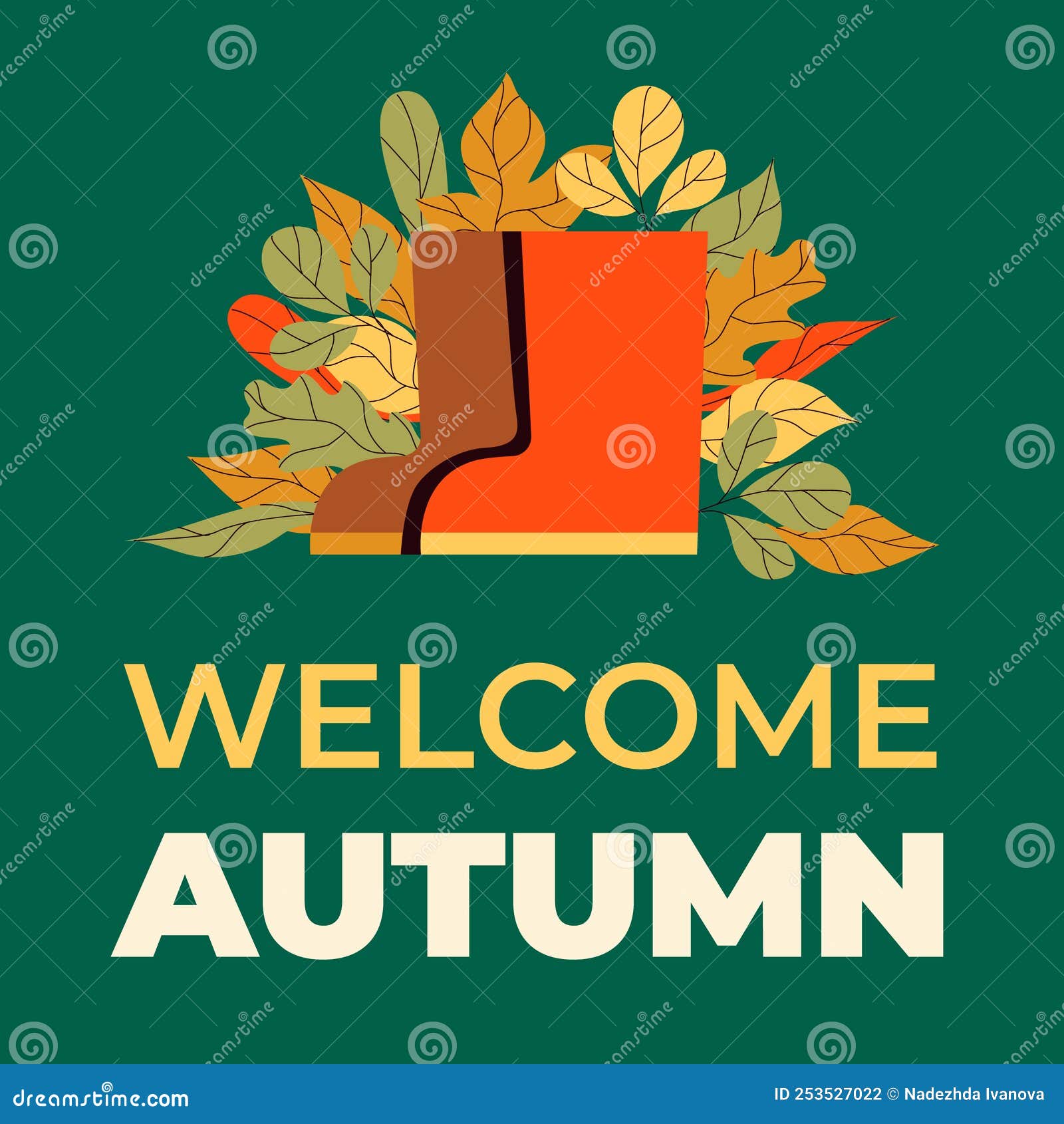 Flat Posts Set for Autumn Celebration Vector Illustration. Stock Vector ...