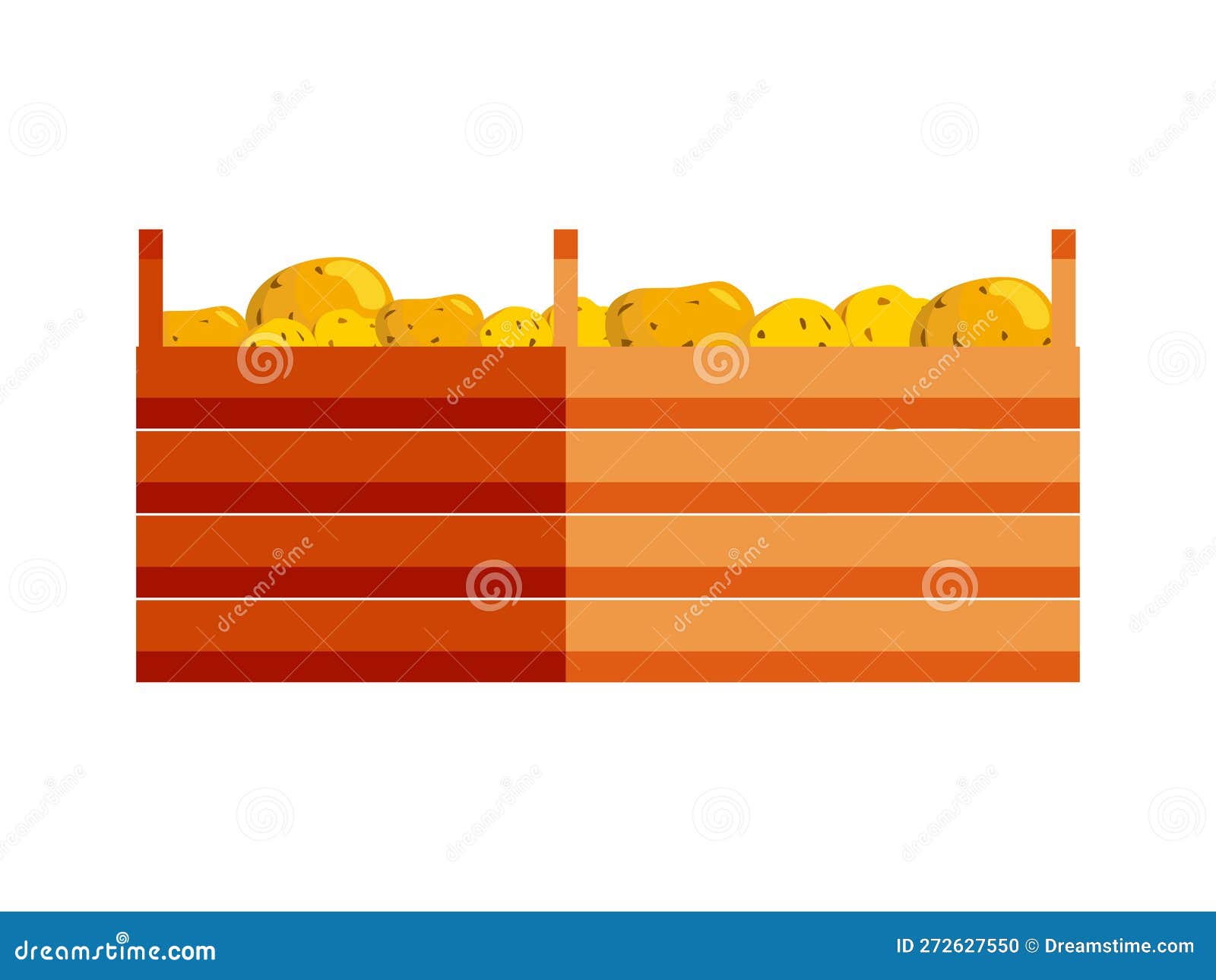Flat Potatoes Box stock vector. Illustration of nutrition - 272627550