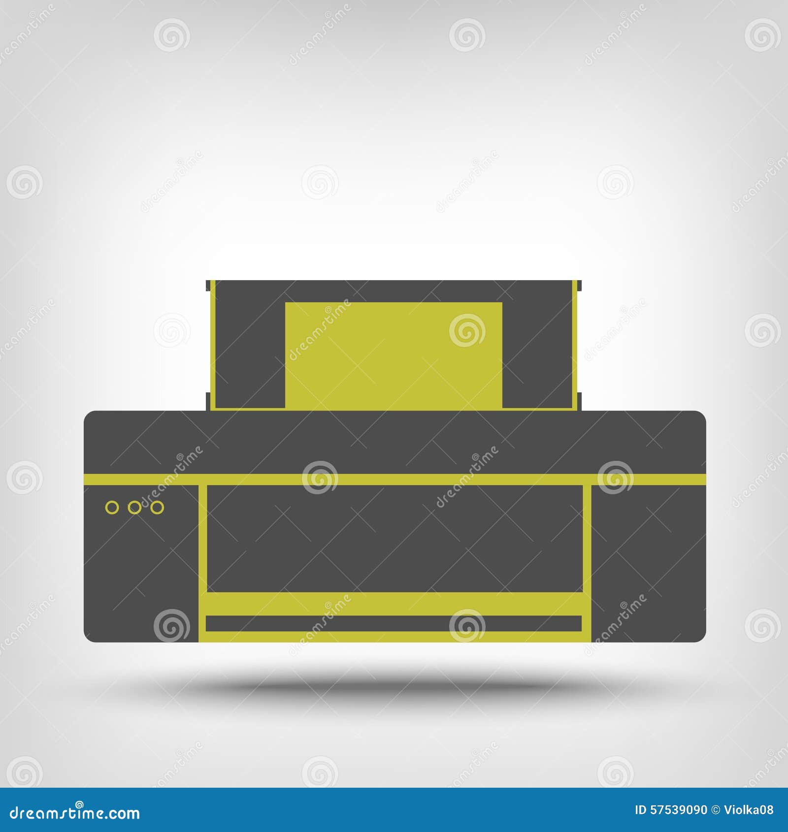Flat printer icon stock illustration. Illustration of sheet - 57539090