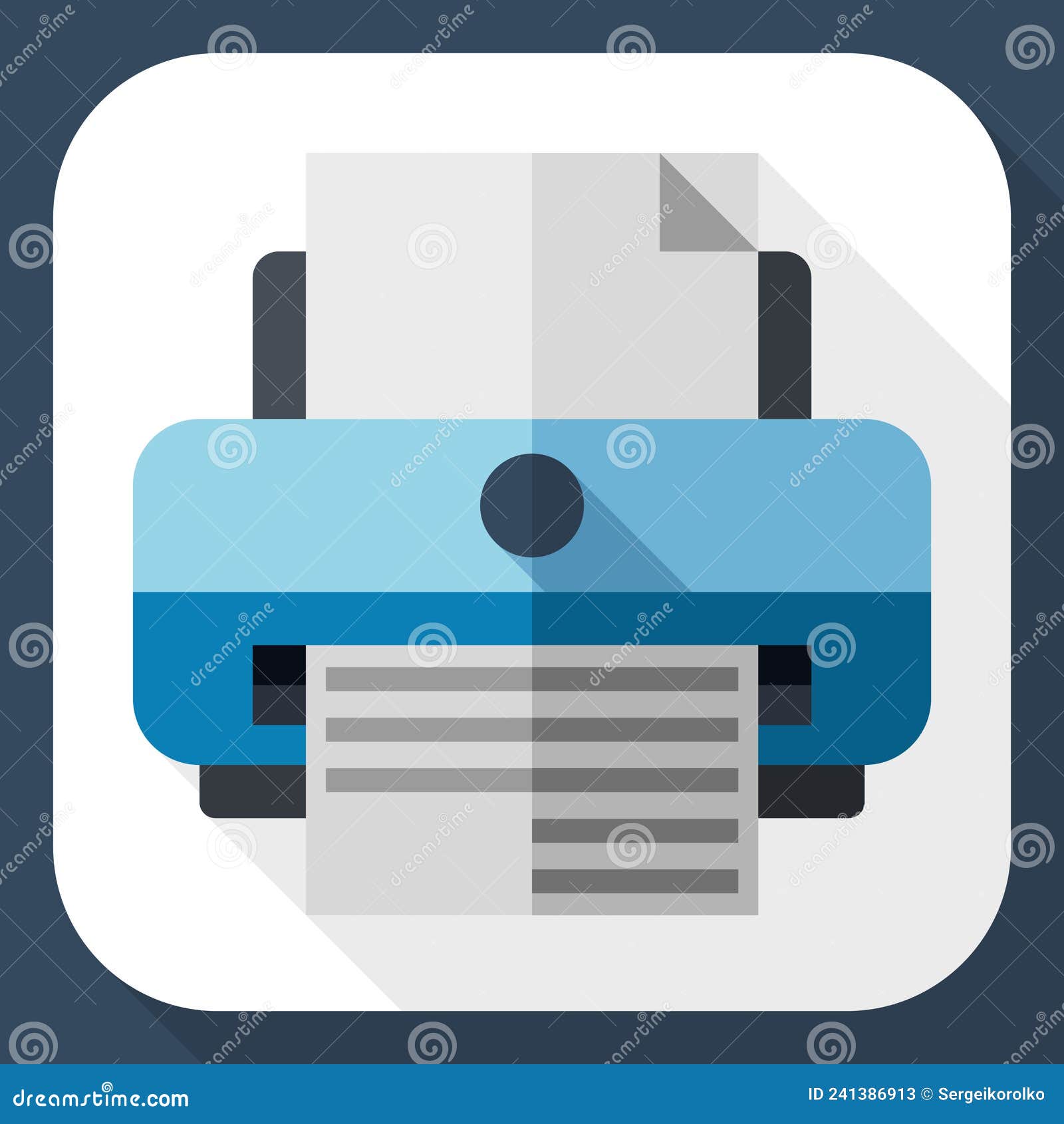 Flat Printer Icon. Printer With Paper A4 Sheet And Printed Text ...