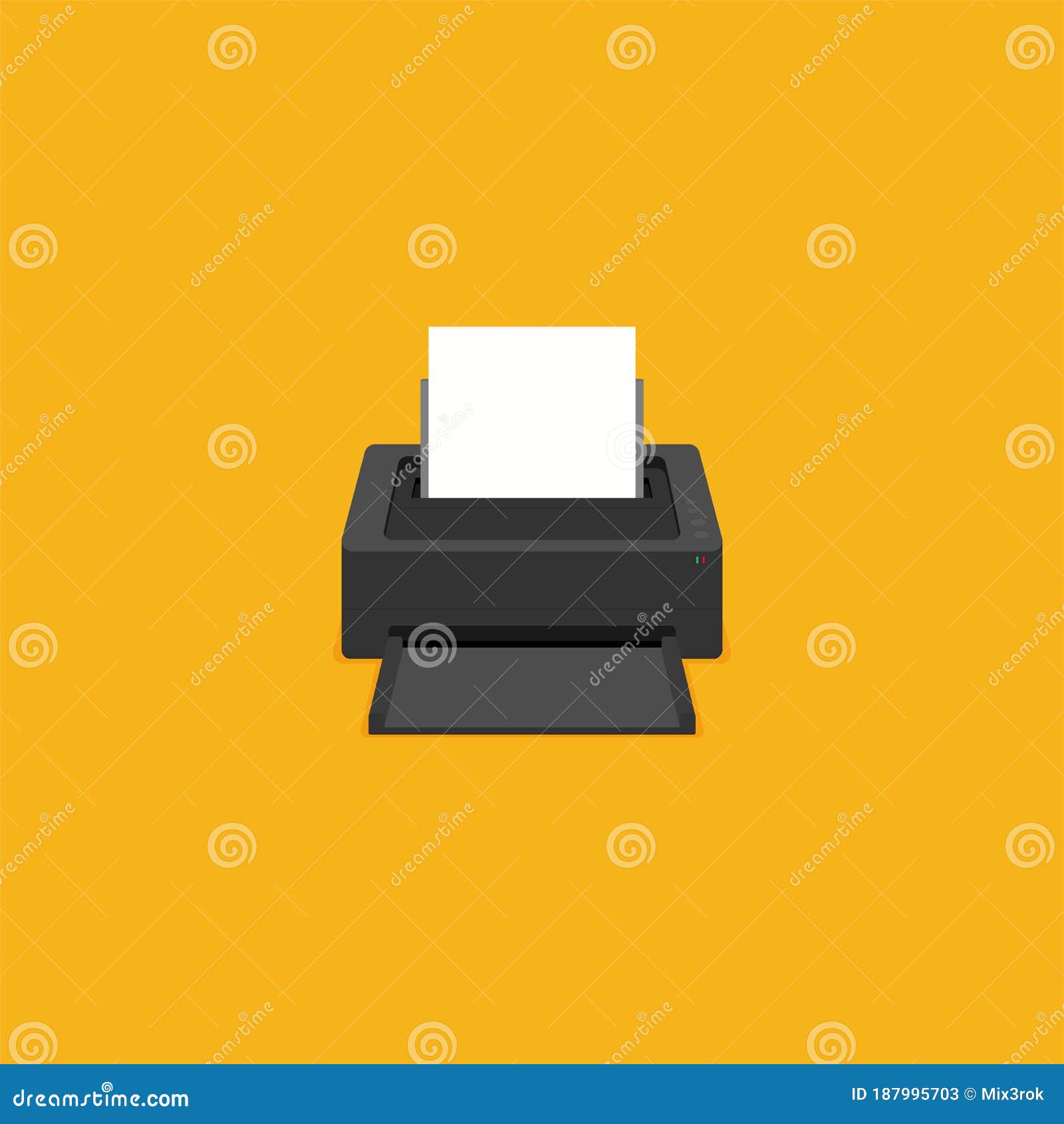 Flat Printer Icon. Printer With Paper A4 Sheet And Printed Text ...