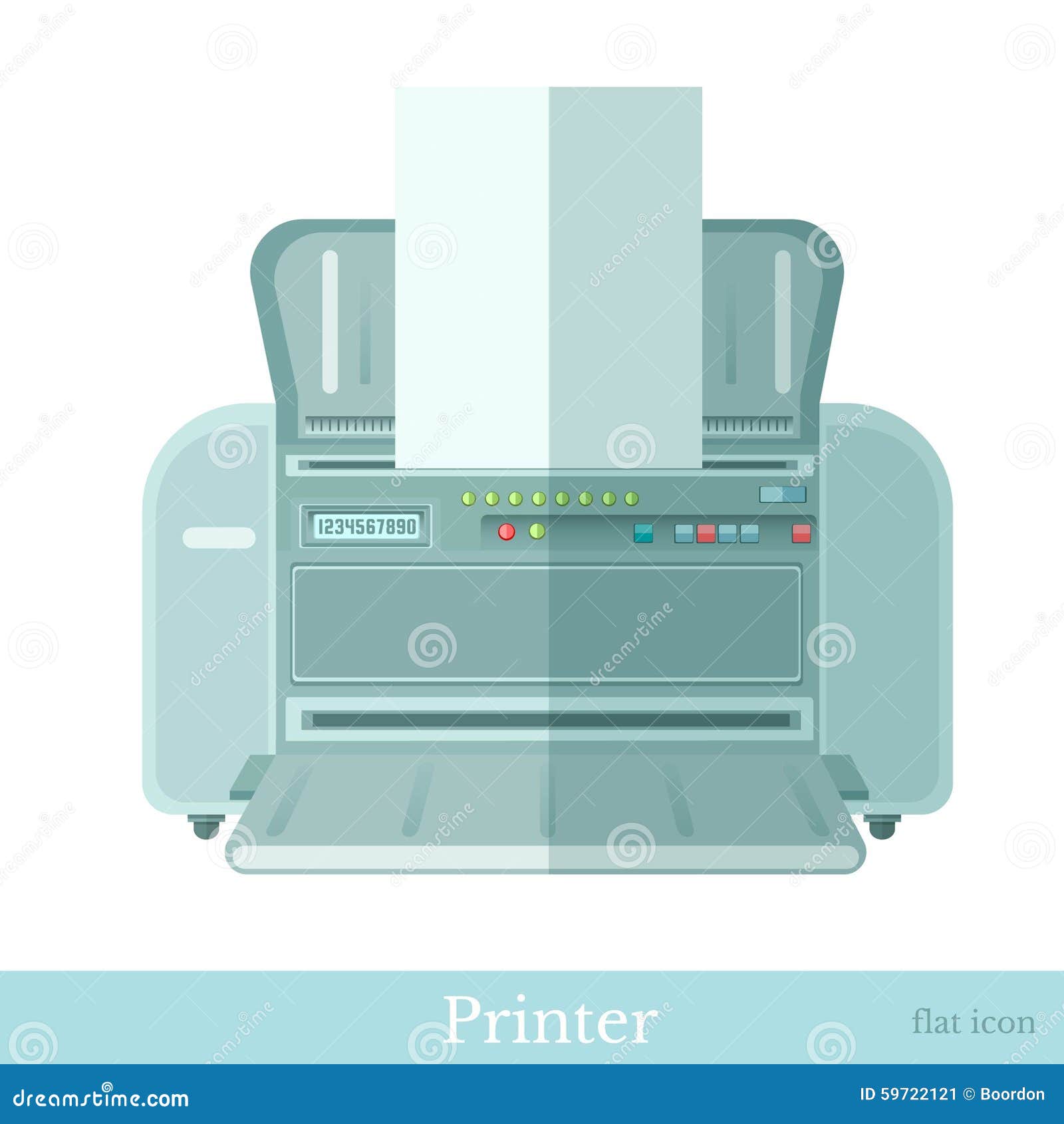 Flat printer icon on white stock vector. Illustration of printout ...