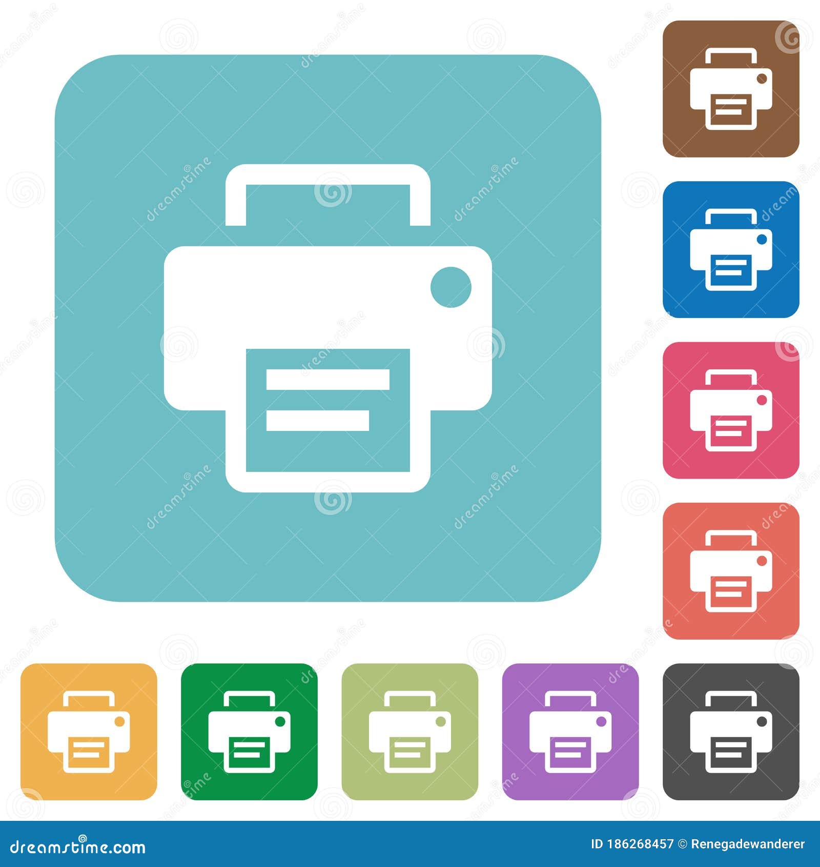 Flat printer icons stock vector. Illustration of plain - 186268457