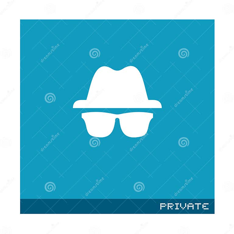 Flat private symbol stock vector. Illustration of sunglasses - 139349752