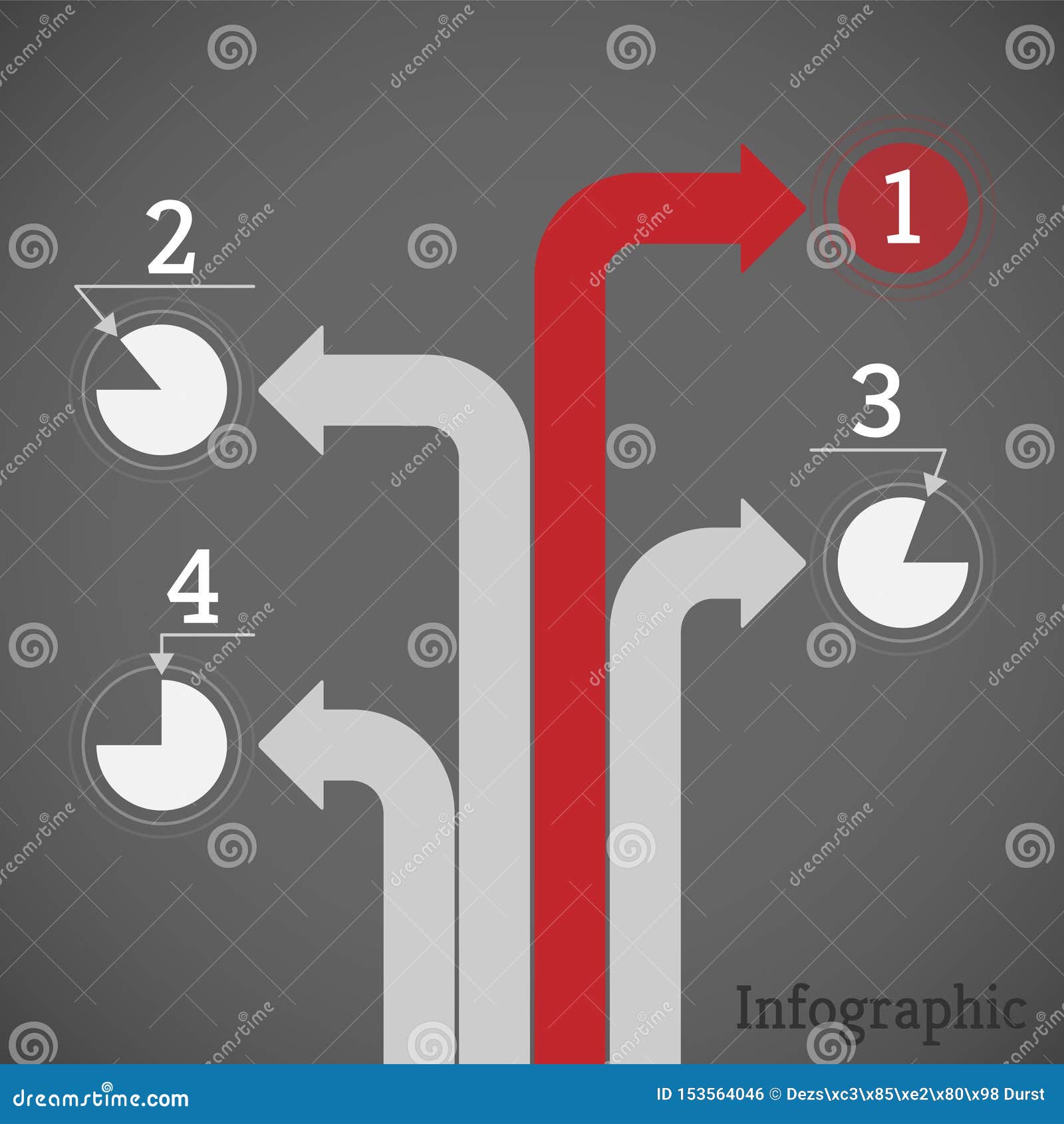 Flat Process Visualisation Concept with Numbered Steps Stock ...