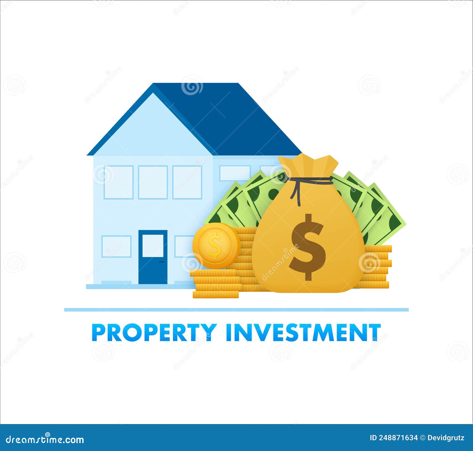 Flat Property Investment for Concept Design. Vector Illustration Design ...