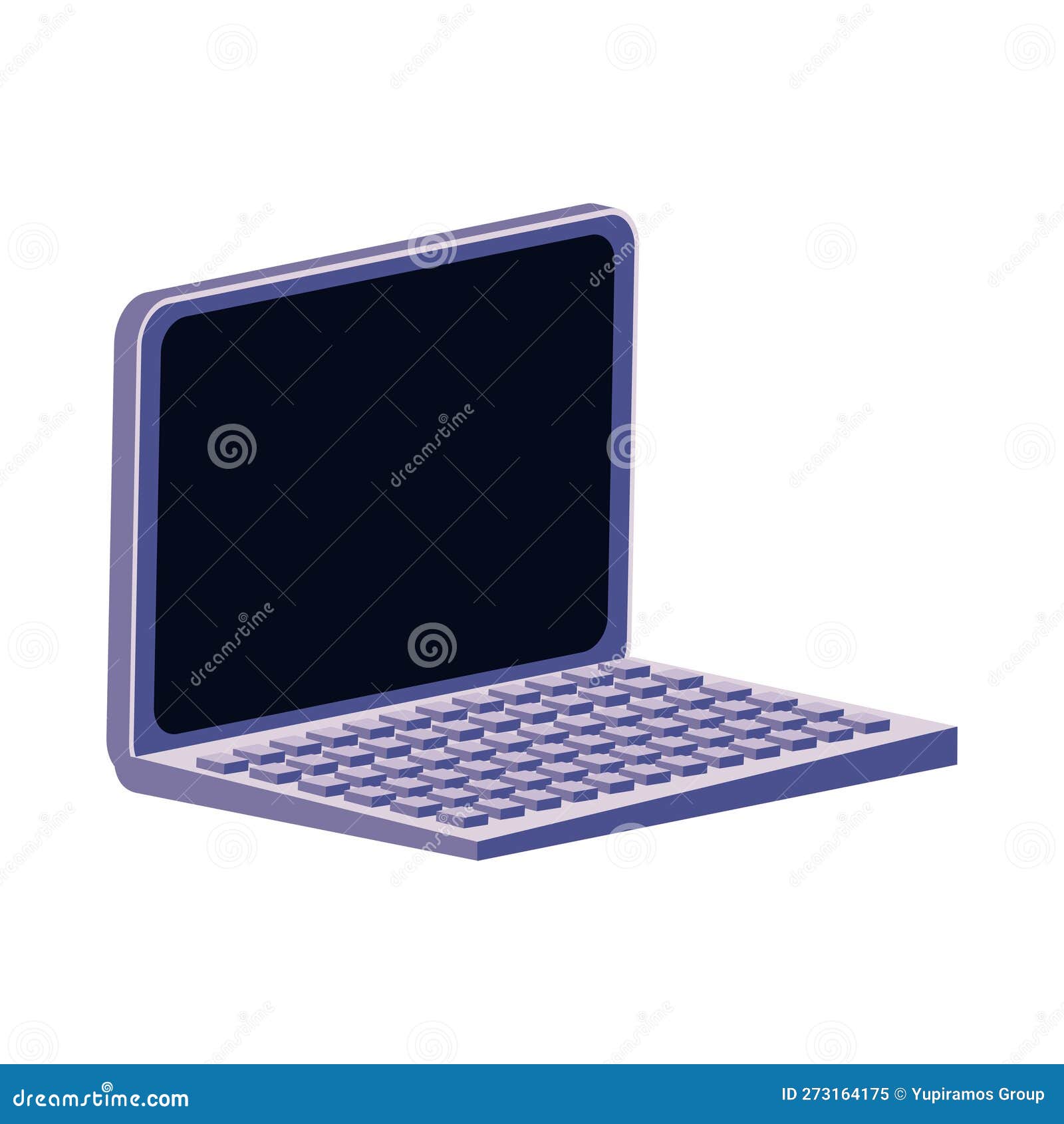 Flat purple laptop stock vector. Illustration of tech - 273164175