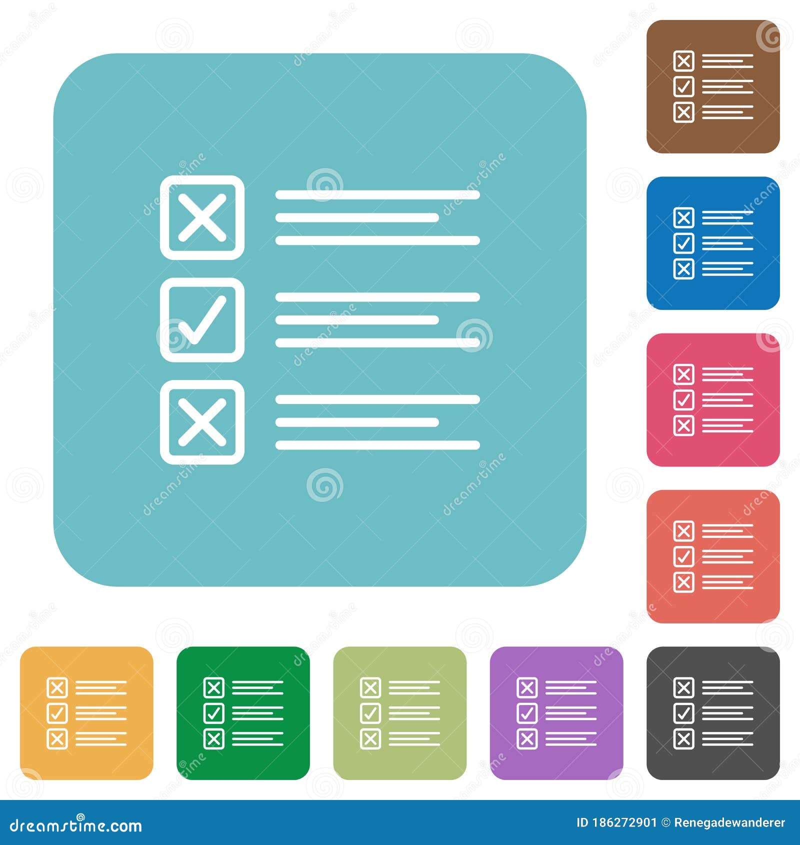 Flat questionnaire icons stock vector. Illustration of check - 186272901