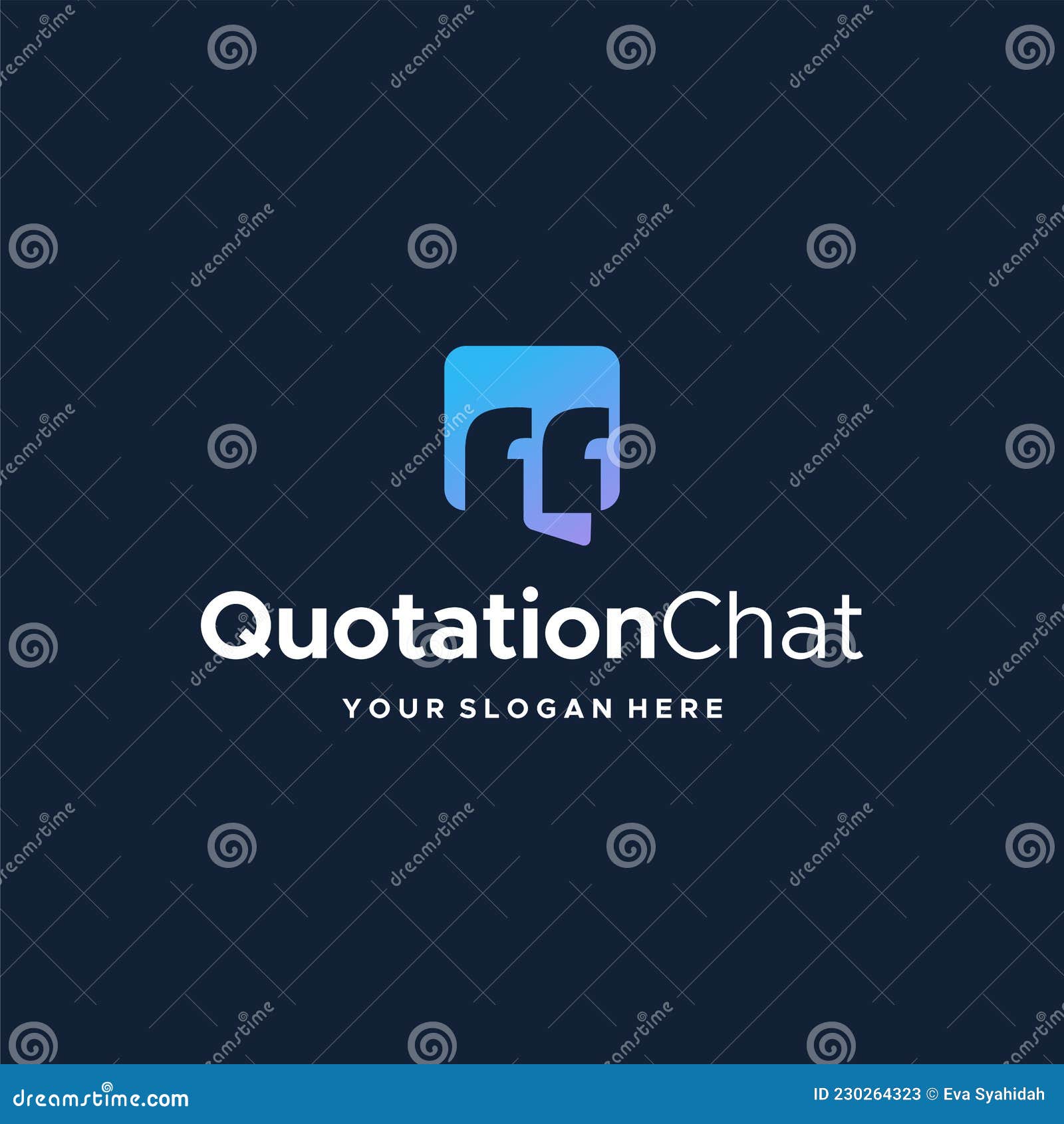 Flat Quote Chat Mark Talk Conversation Logo Design Stock Vector ...