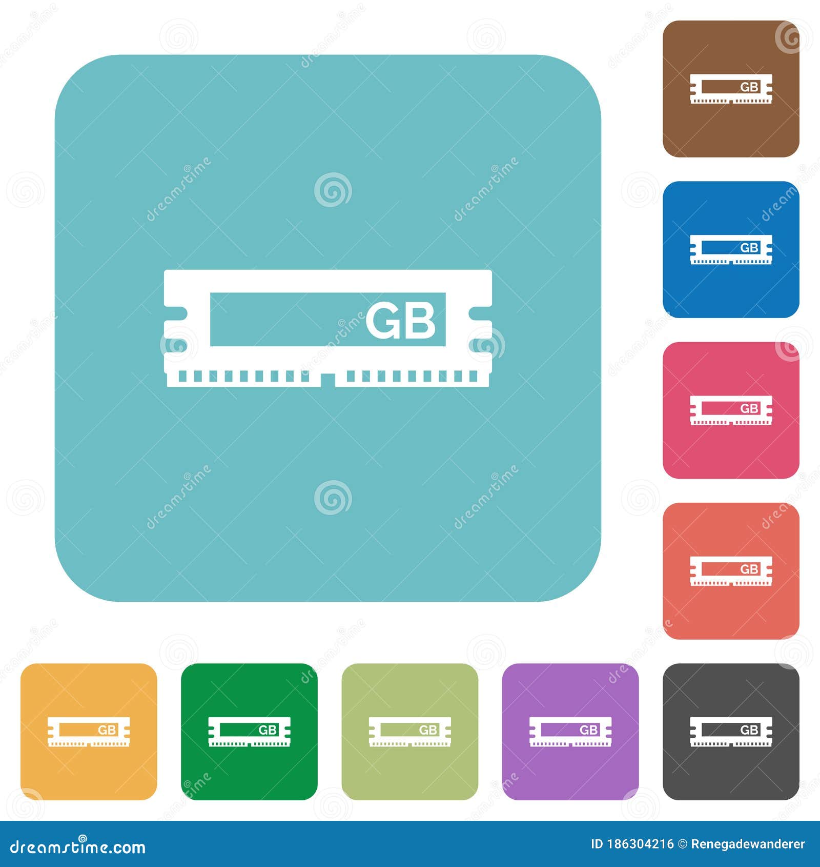 Flat RAM module icons stock illustration. Illustration of chip - 186304216