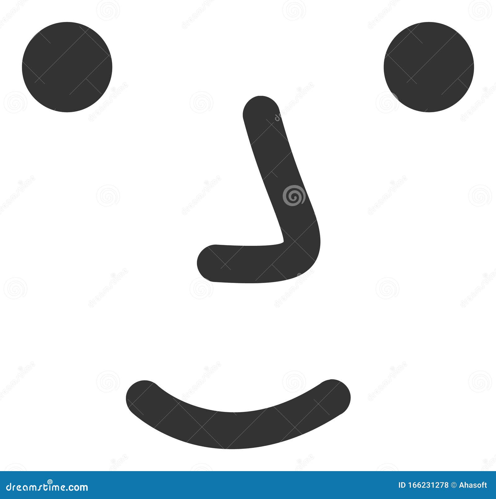 Flat Raster Face Icon stock illustration. Illustration of pictograph ...