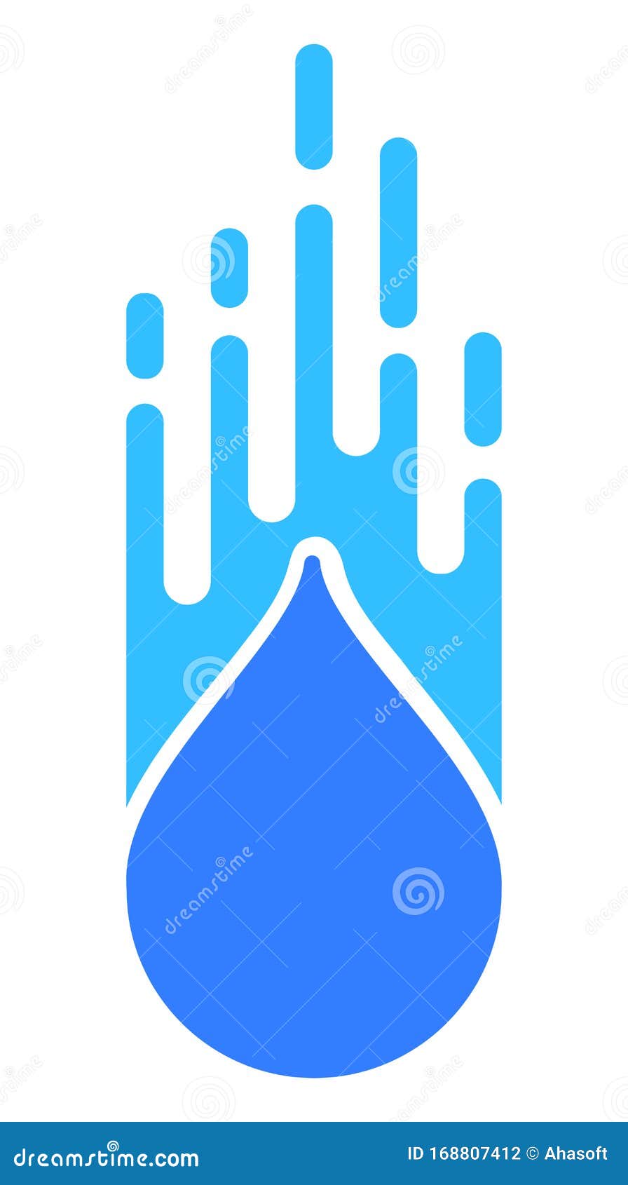 Flat Raster Falling Drop Icon Stock Illustration - Illustration of ...
