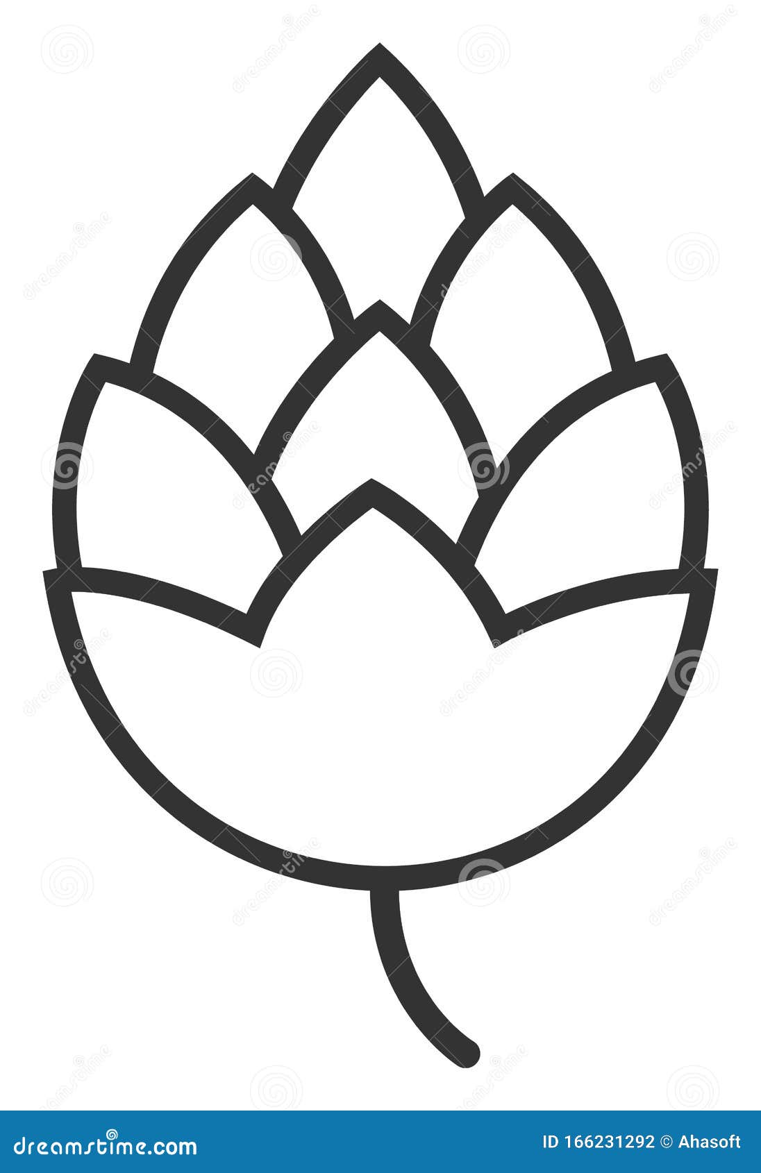 Flat Raster Hop Bud Icon stock illustration. Illustration of glyph ...