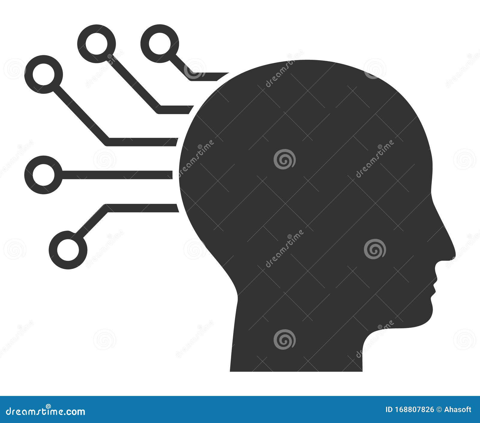 Flat Raster Neural Interface Icon Stock Illustration - Illustration of ...