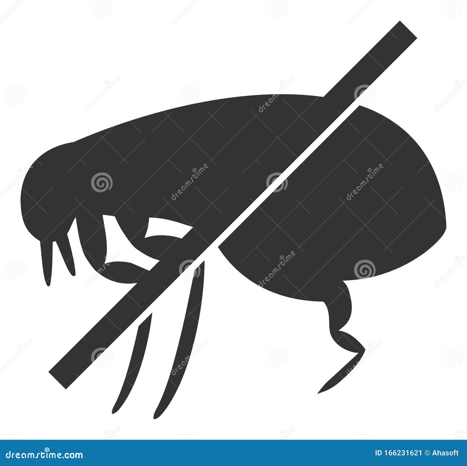 Flat Raster No Fleas Icon stock illustration. Illustration of prohibited - 166231621