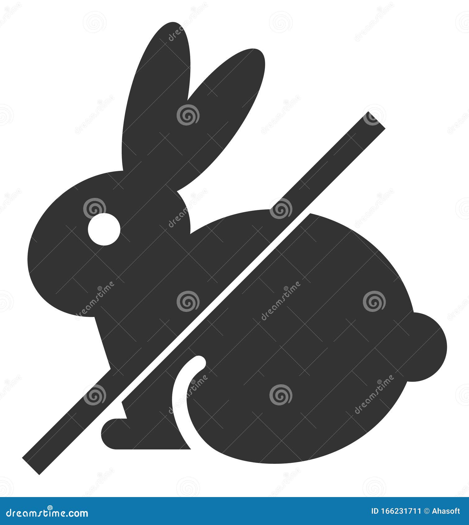 Flat Raster No Rabbit Icon stock illustration. Illustration of negative ...