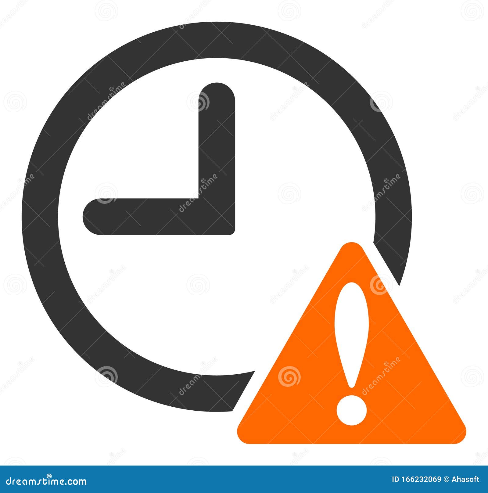 Flat Raster Time Warning Icon Stock Illustration - Illustration of ...