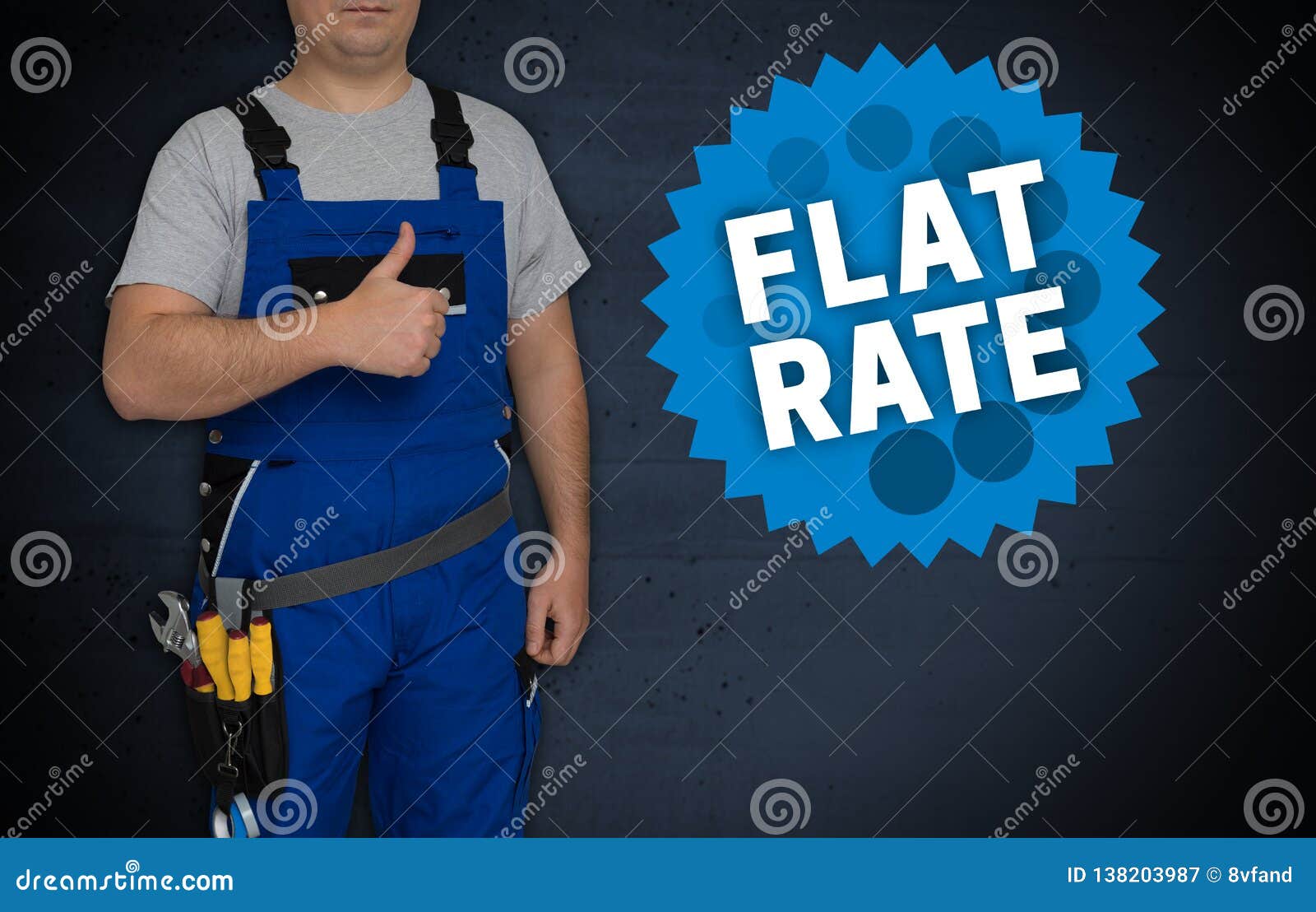 Flat Rate and Craftsman with Thumbs Up Stock Image - Image of flatrate ...