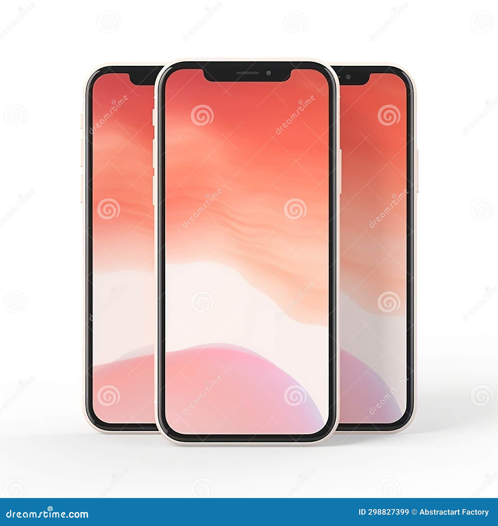 Flat Rays ,collection of Smartphone Mockup on White Background Stock ...