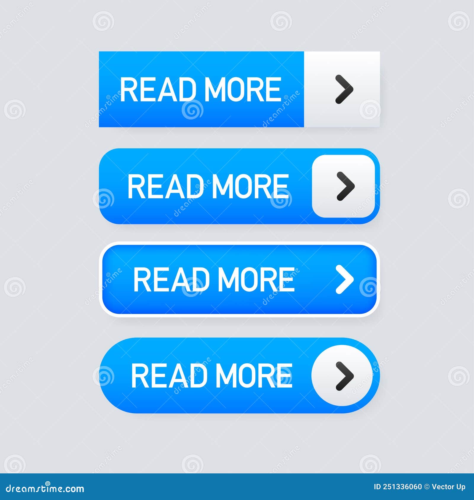 Flat Read More Button for Web Page Design. Hand Click Icon Symbol Stock ...