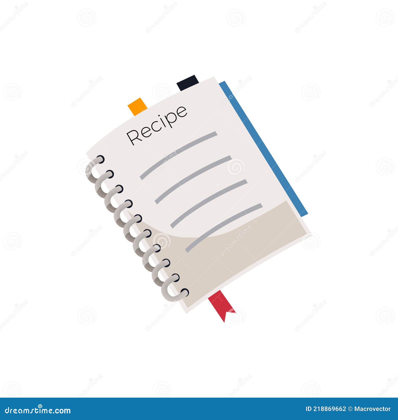 Flat Recipe Book Illustration Stock Vector - Illustration of object ...