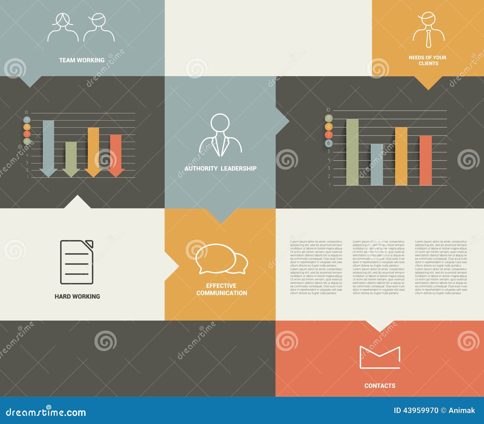 Flat Rectangle Box Diagram for Infographics. Stock Vector ...