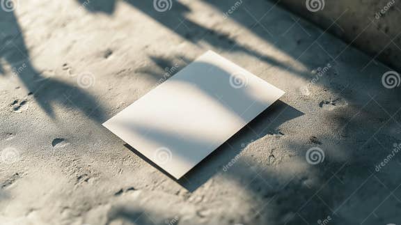 Flat Rectangular Business Card Mockup, Neatly Positioned at a Slight ...