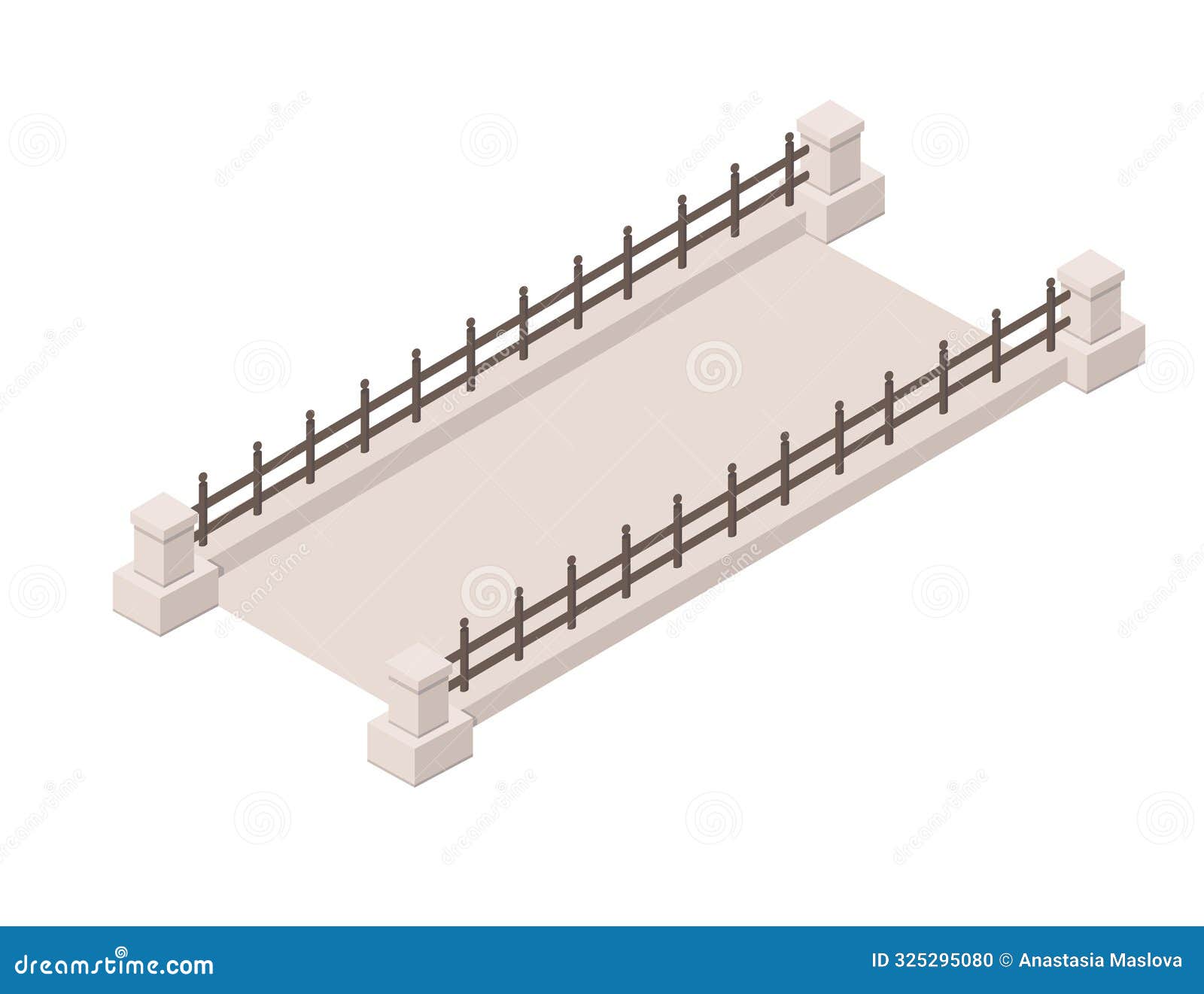 Flat, Rectangular Concrete Bridge with Light-colored Surface and Dark ...