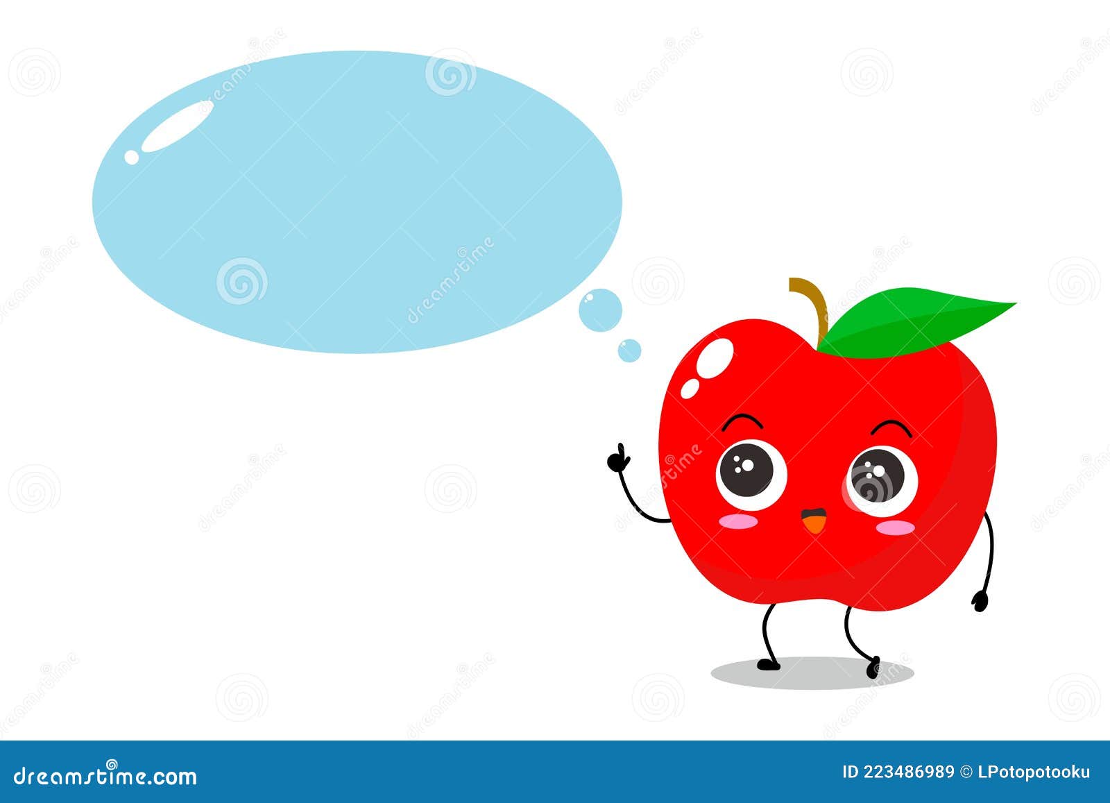 A Flat Red Apple Character with Cute Talking Expression Stock Vector ...