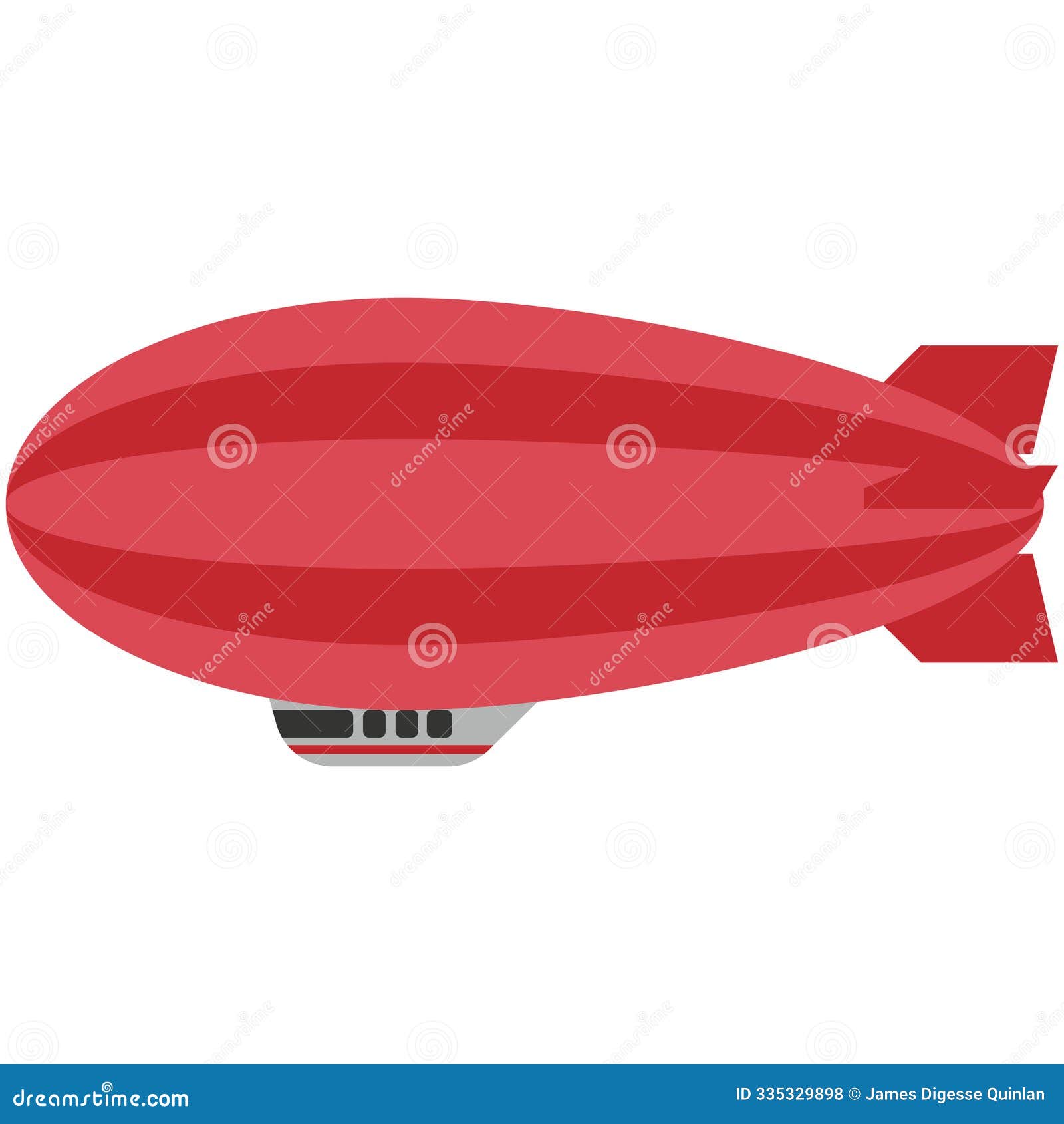 A Flat Red Cartoon Blimp Illustration. Stock Illustration ...