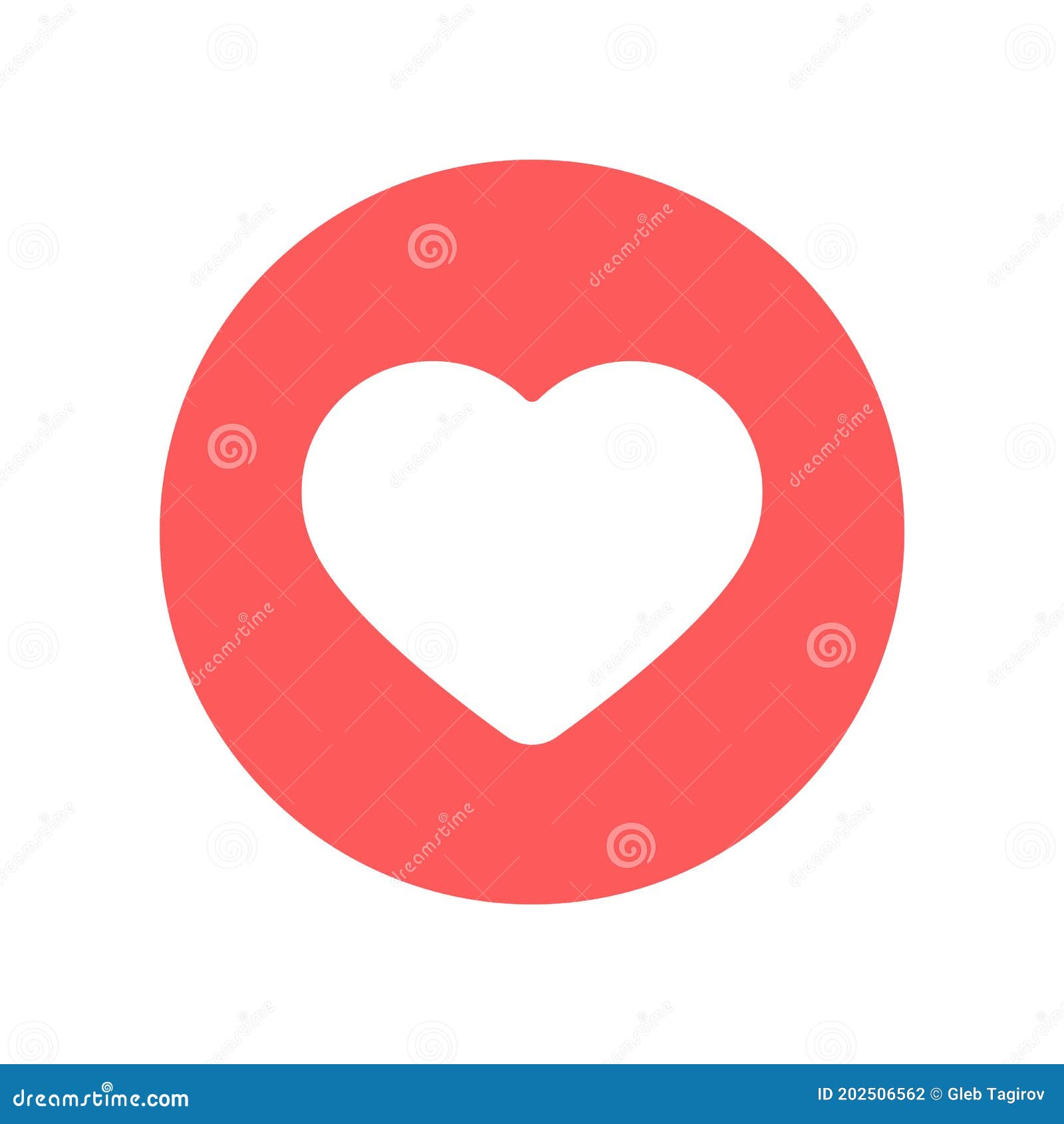Flat Red Heart Icon in Red Circle Stock Illustration - Illustration of ...